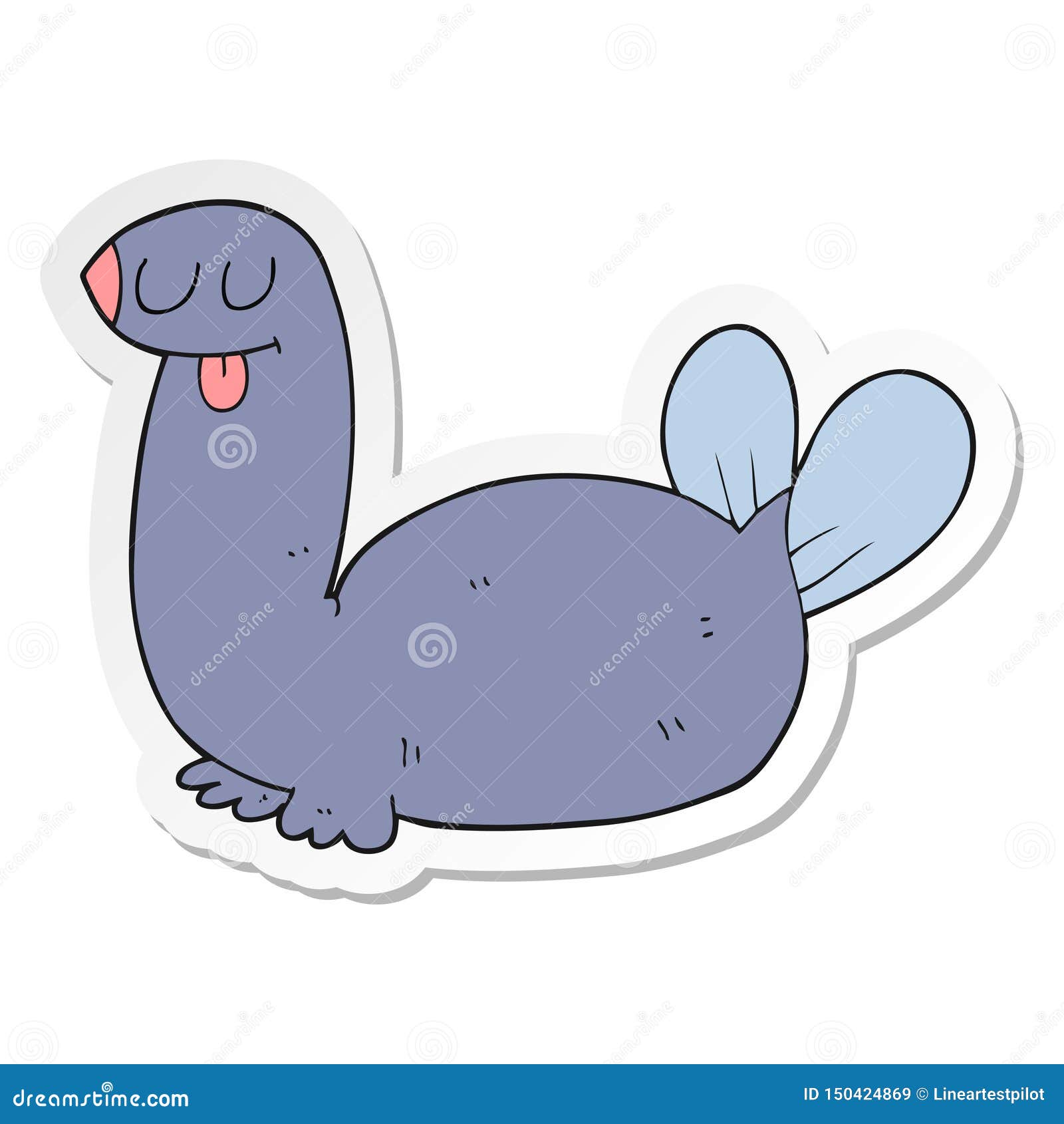 Sticker of a cartoon seal stock vector. Illustration of lion - 150424869