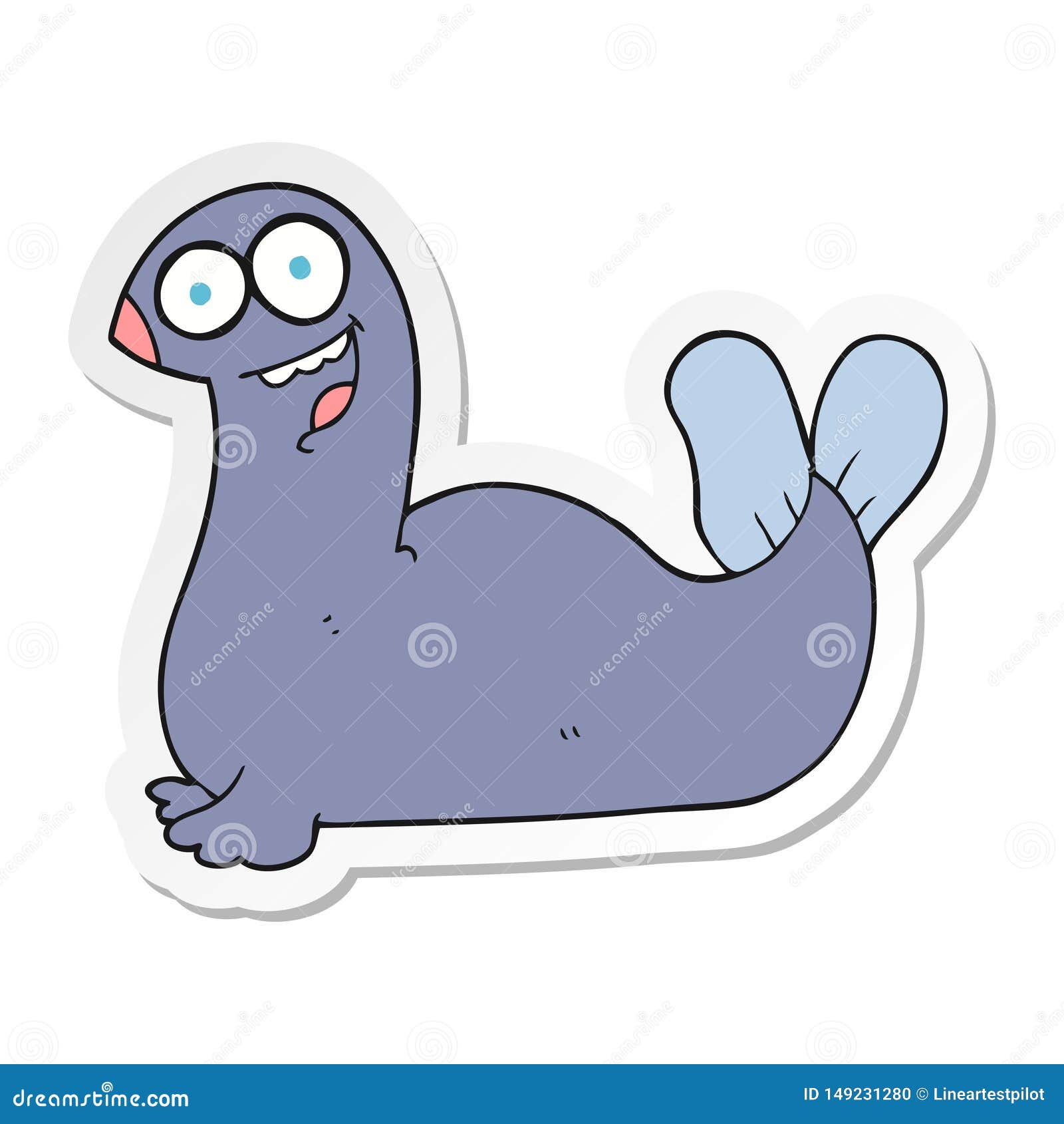 Sticker of a cartoon seal stock vector. Illustration of cute - 149231280