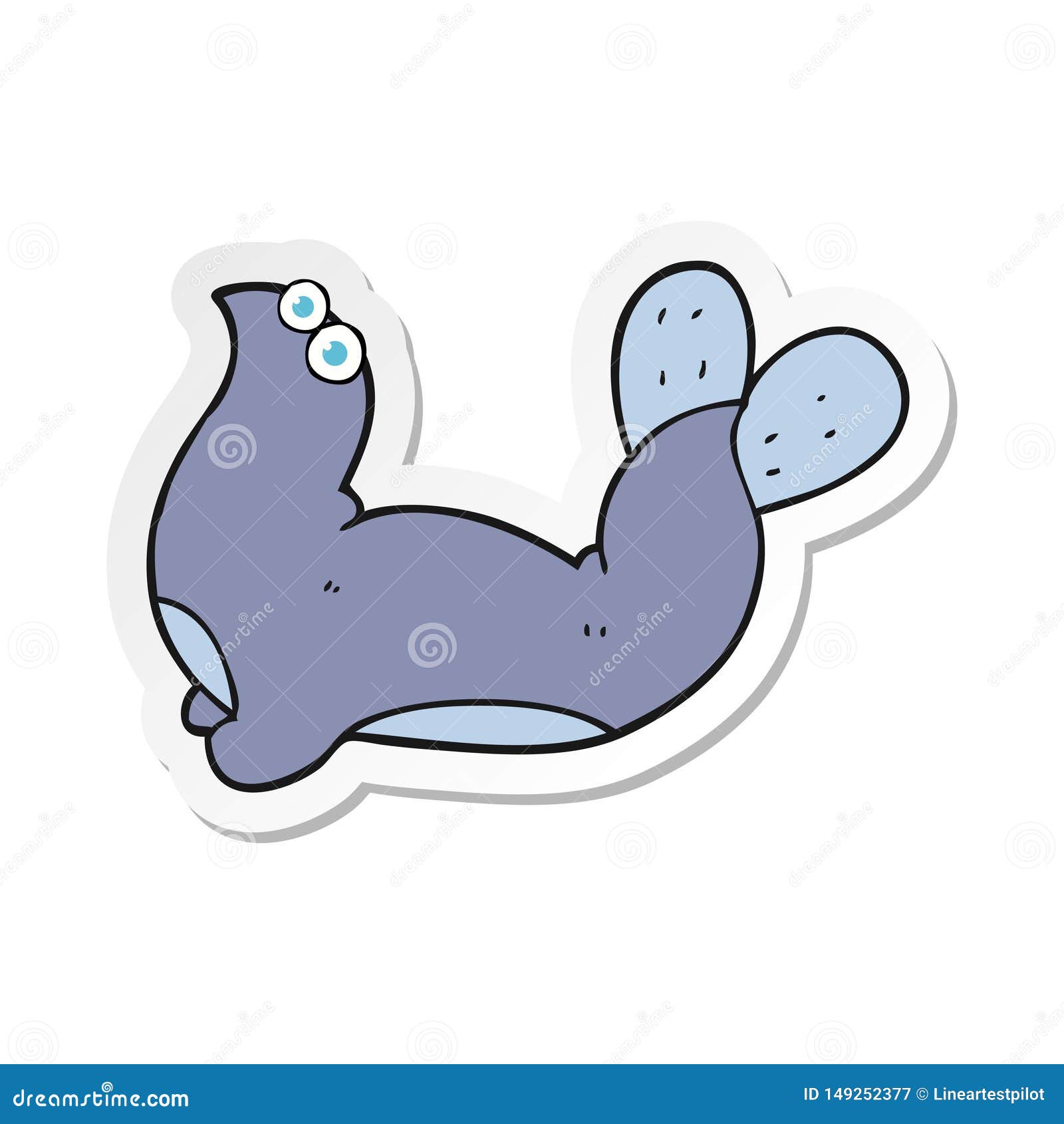Sticker of a cartoon seal stock vector. Illustration of retro - 149252377