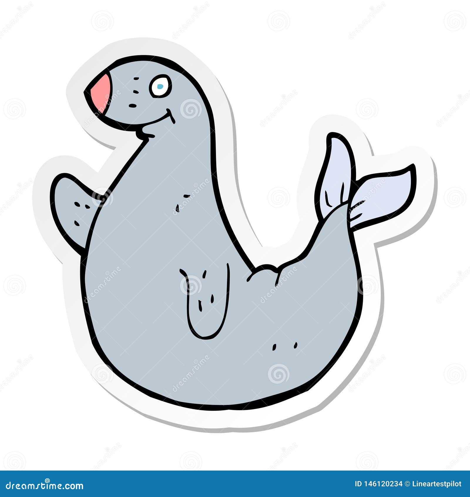 Sticker of a cartoon seal stock vector. Illustration of design - 146120234
