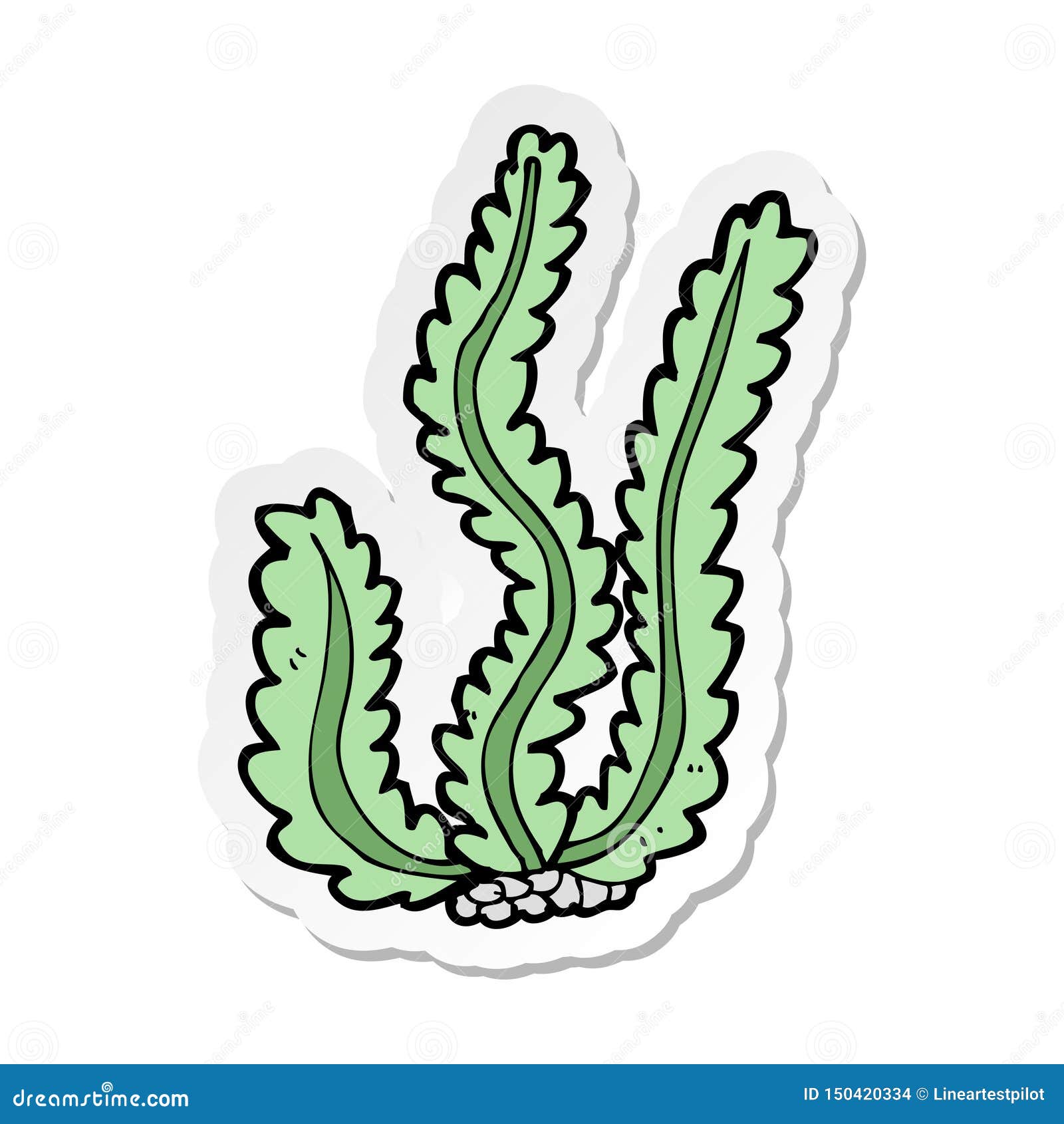 Sticker of a Cartoon Seaweed Stock Vector - Illustration of sticker ...