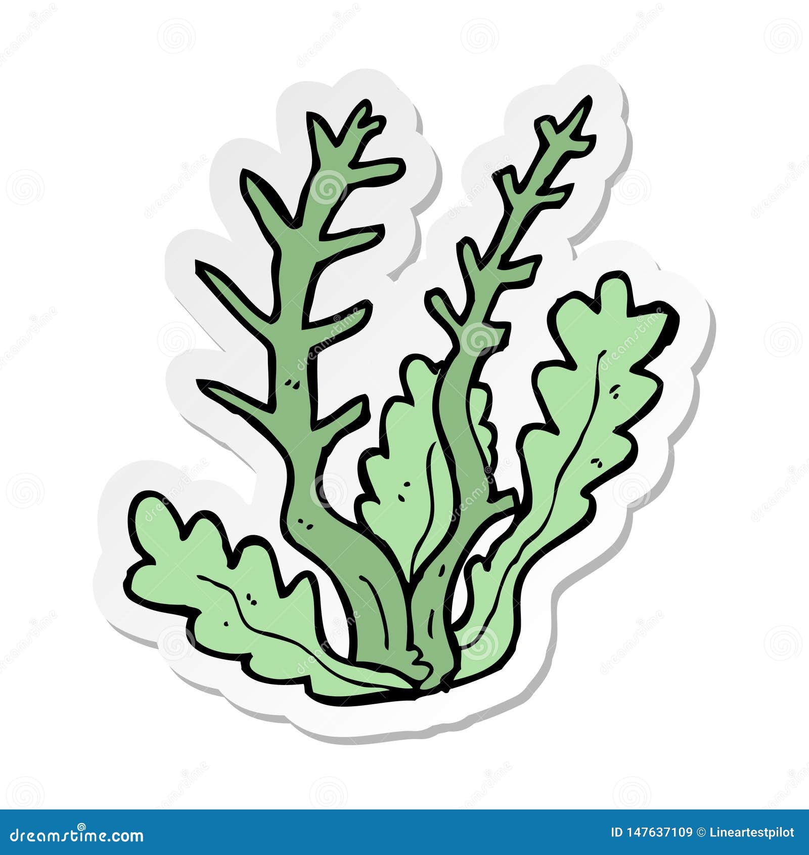 Sticker of a Cartoon Seaweed Stock Vector - Illustration of traditional ...