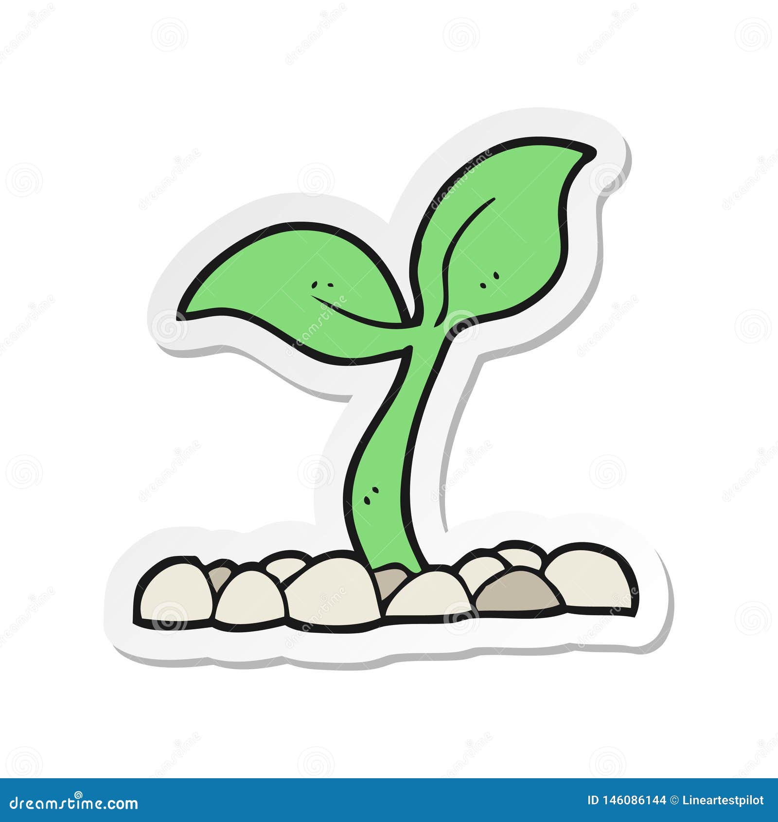 Sticker of a Cartoon Seedling Stock Vector - Illustration of drawn ...