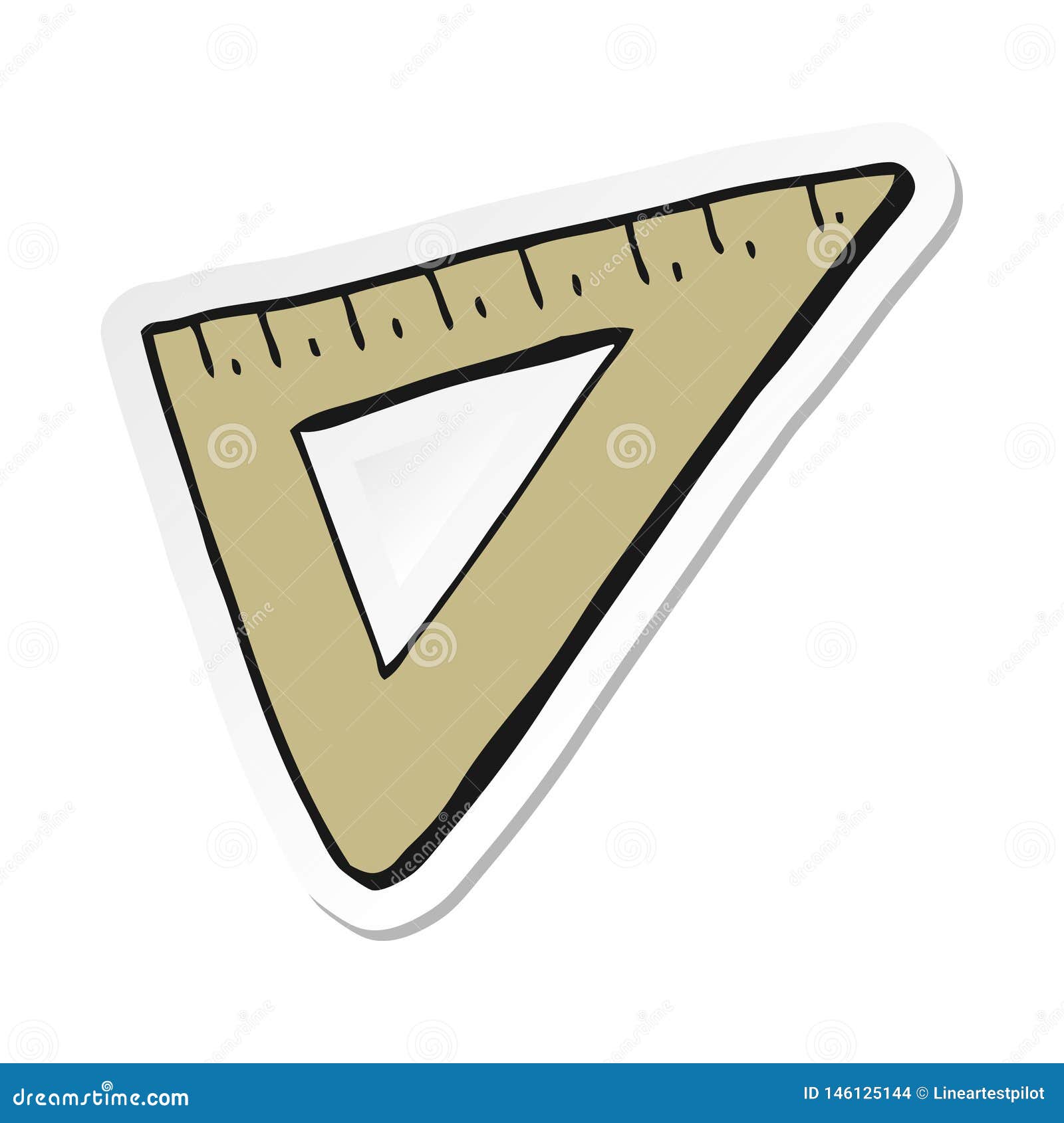 Sticker of a Cartoon Set Square Stock Vector - Illustration of cute ...