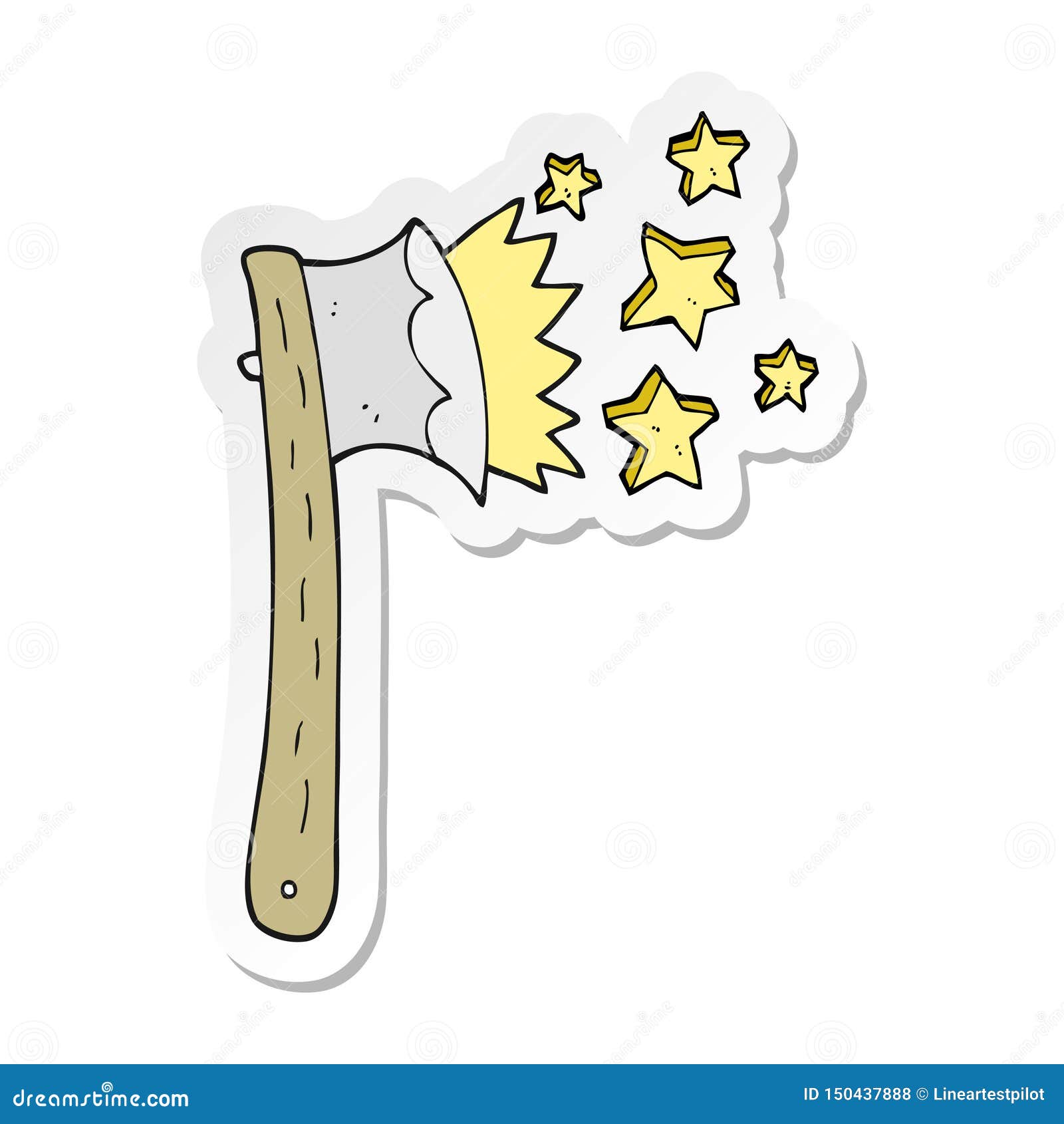 Sticker of a Cartoon Sharp Axe Stock Vector - Illustration of clipart ...