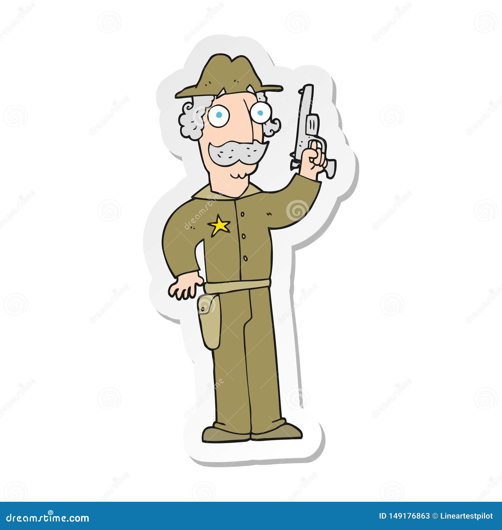 Sticker of a Cartoon Sheriff Stock Vector - Illustration of sign ...