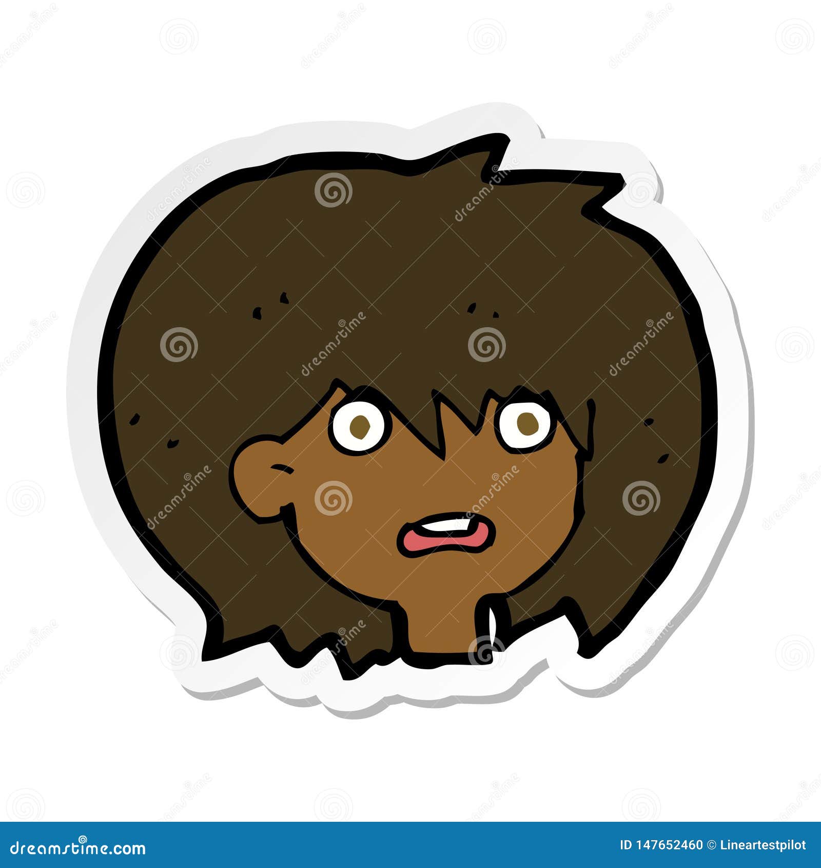 Sticker of a Cartoon Shocked Expression Stock Vector - Illustration of ...