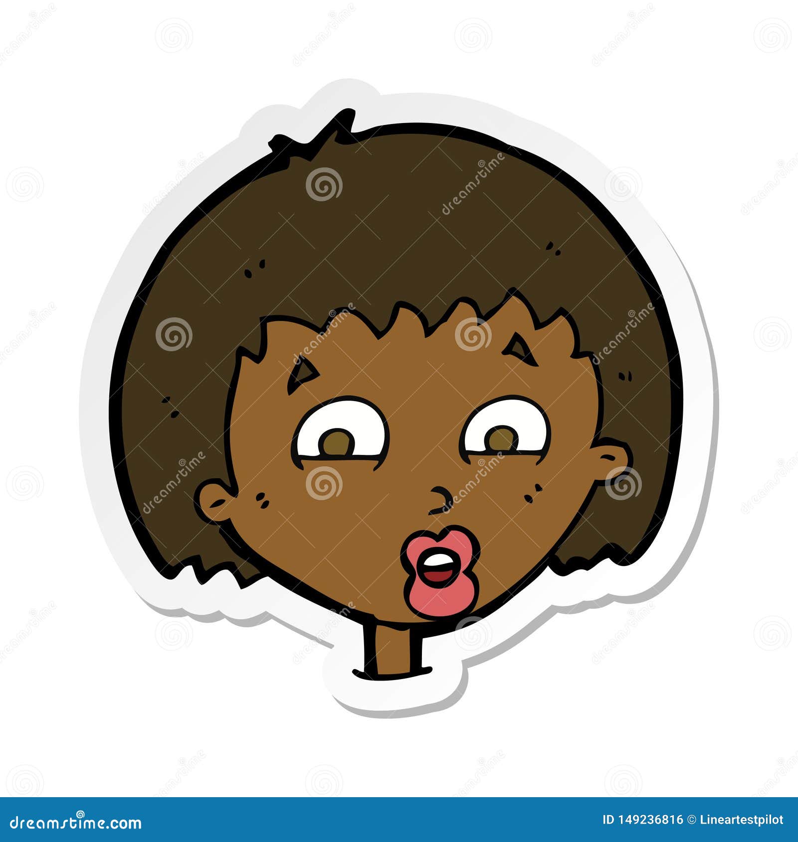 Sticker of a Cartoon Shocked Expression Stock Vector - Illustration of ...