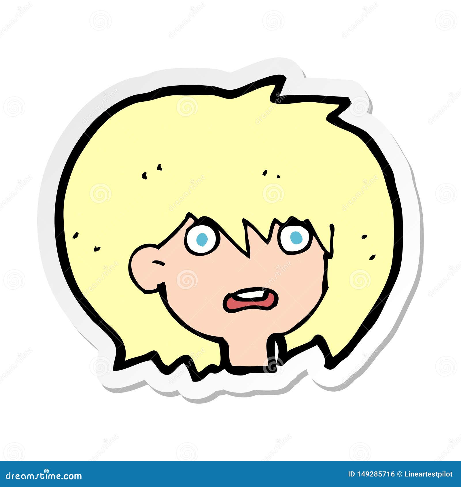 Sticker of a Cartoon Shocked Expression Stock Vector - Illustration of ...