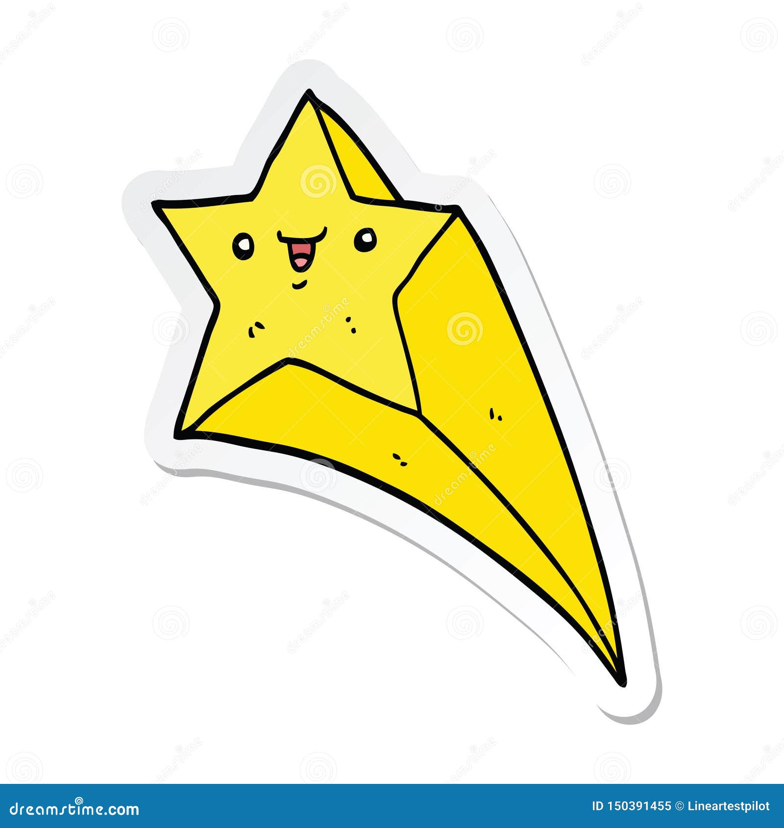 Sticker of a Cartoon Shooting Star Stock Vector - Illustration of ...