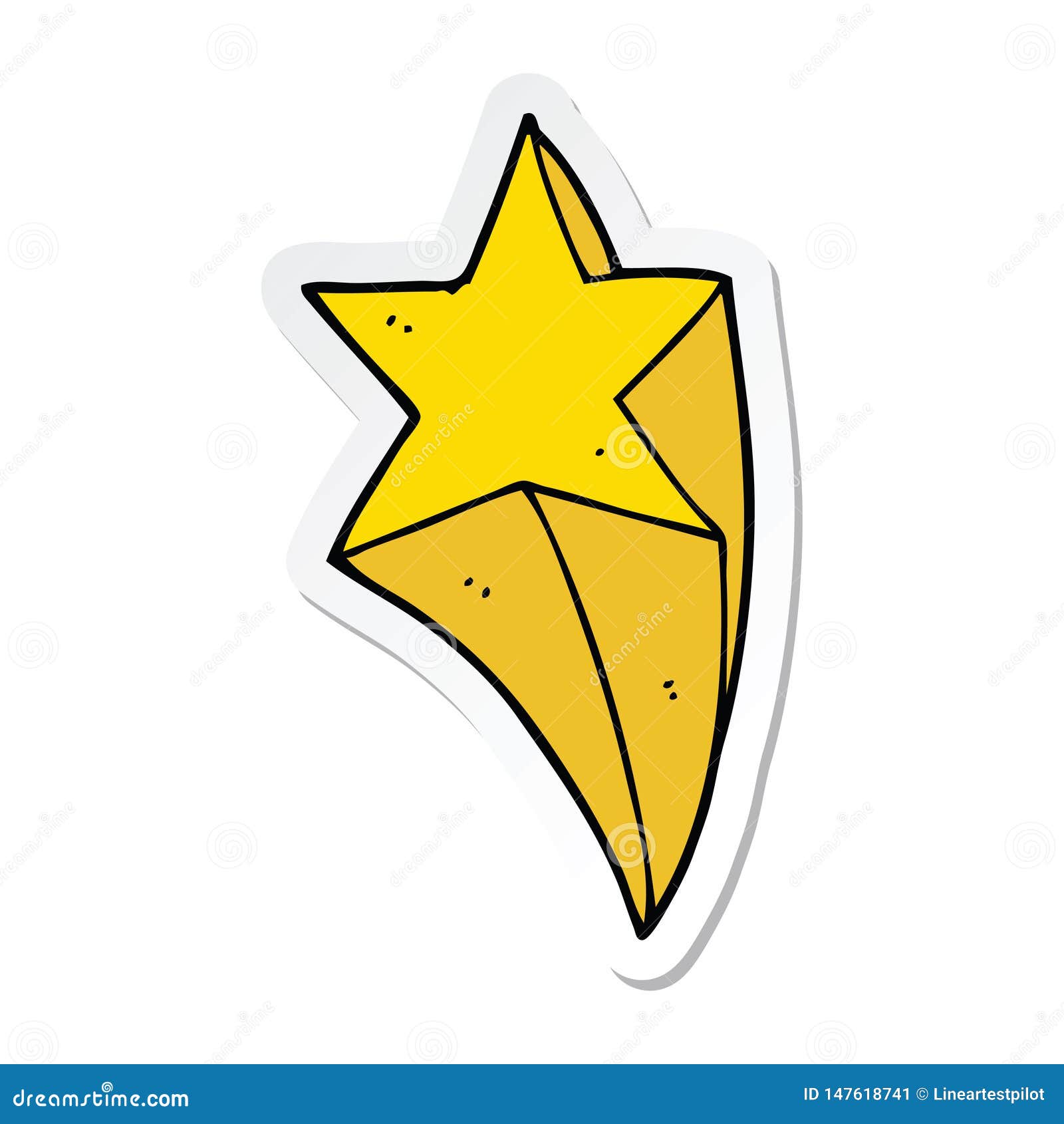 Sticker of a Cartoon Shooting Star Stock Vector - Illustration of ...