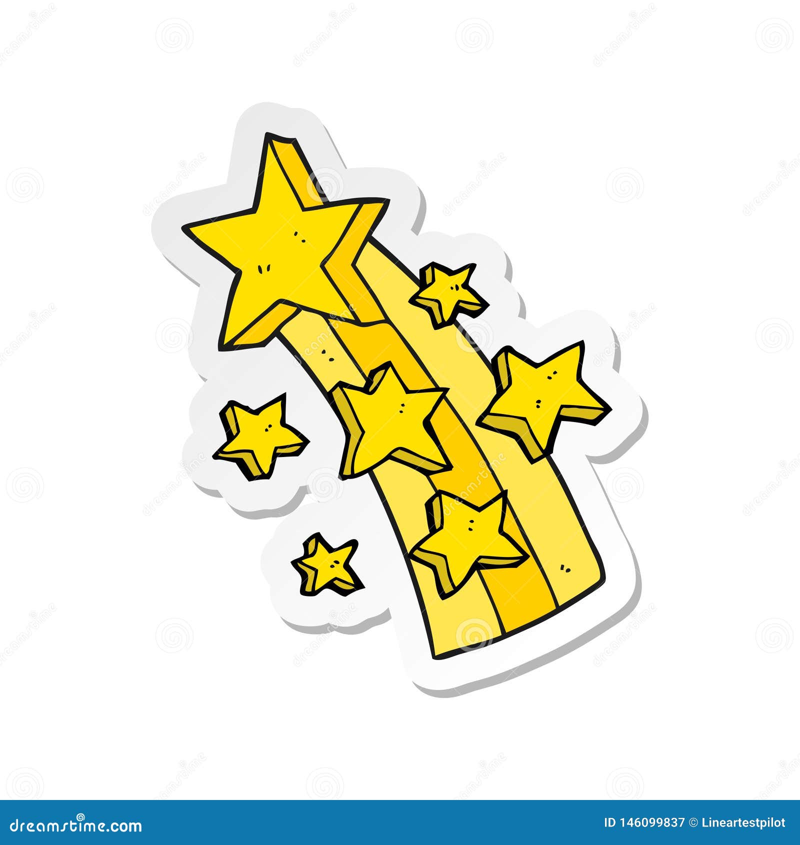 Sticker of a Cartoon Shooting Star Stock Vector - Illustration of drawn ...