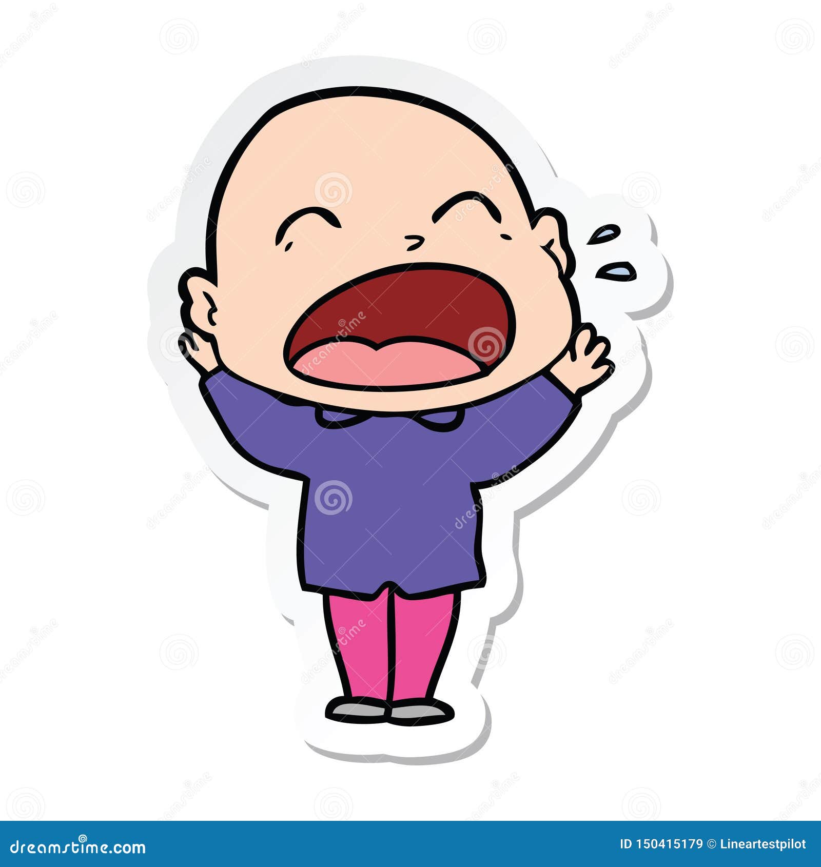 Cartoon Of Man Shouting, Crying Or Screaming Vector Illustration ...