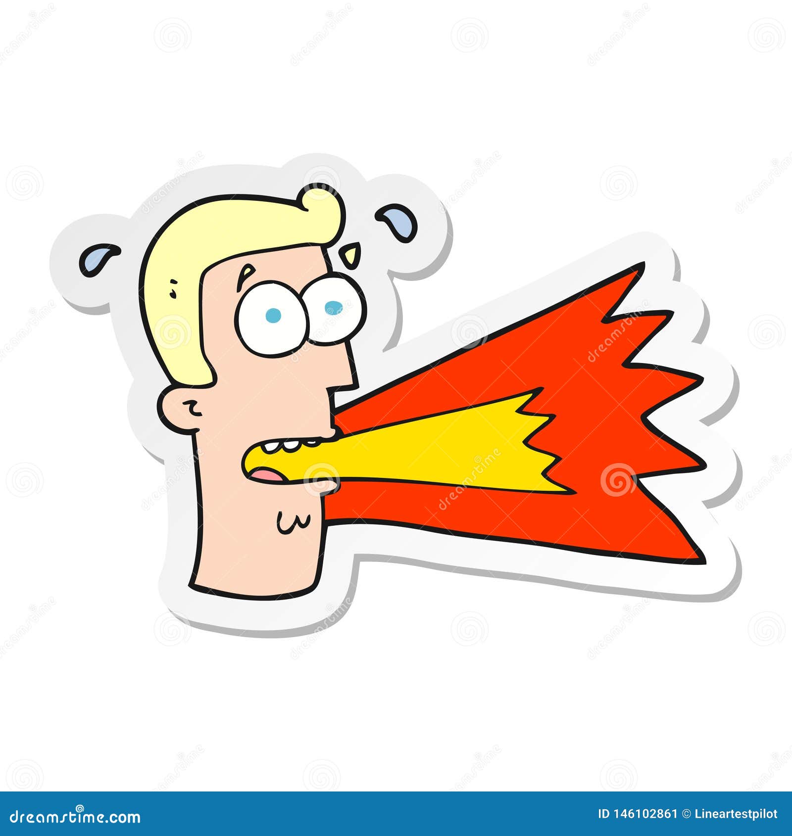 Sticker of a Cartoon Shouting Man Stock Vector - Illustration of ...