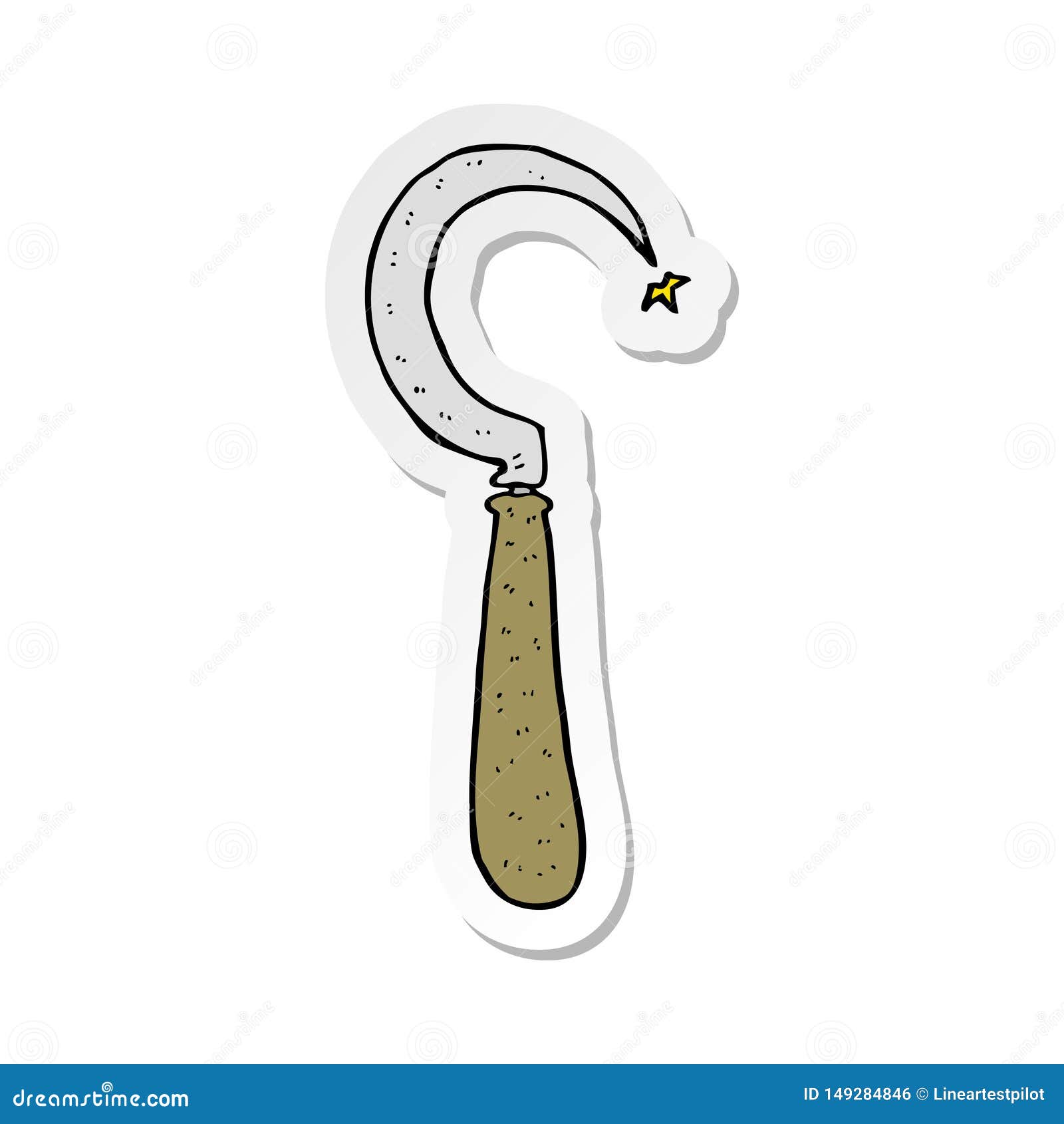 Sticker of a Cartoon Sickle Stock Vector - Illustration of sickle, farm ...