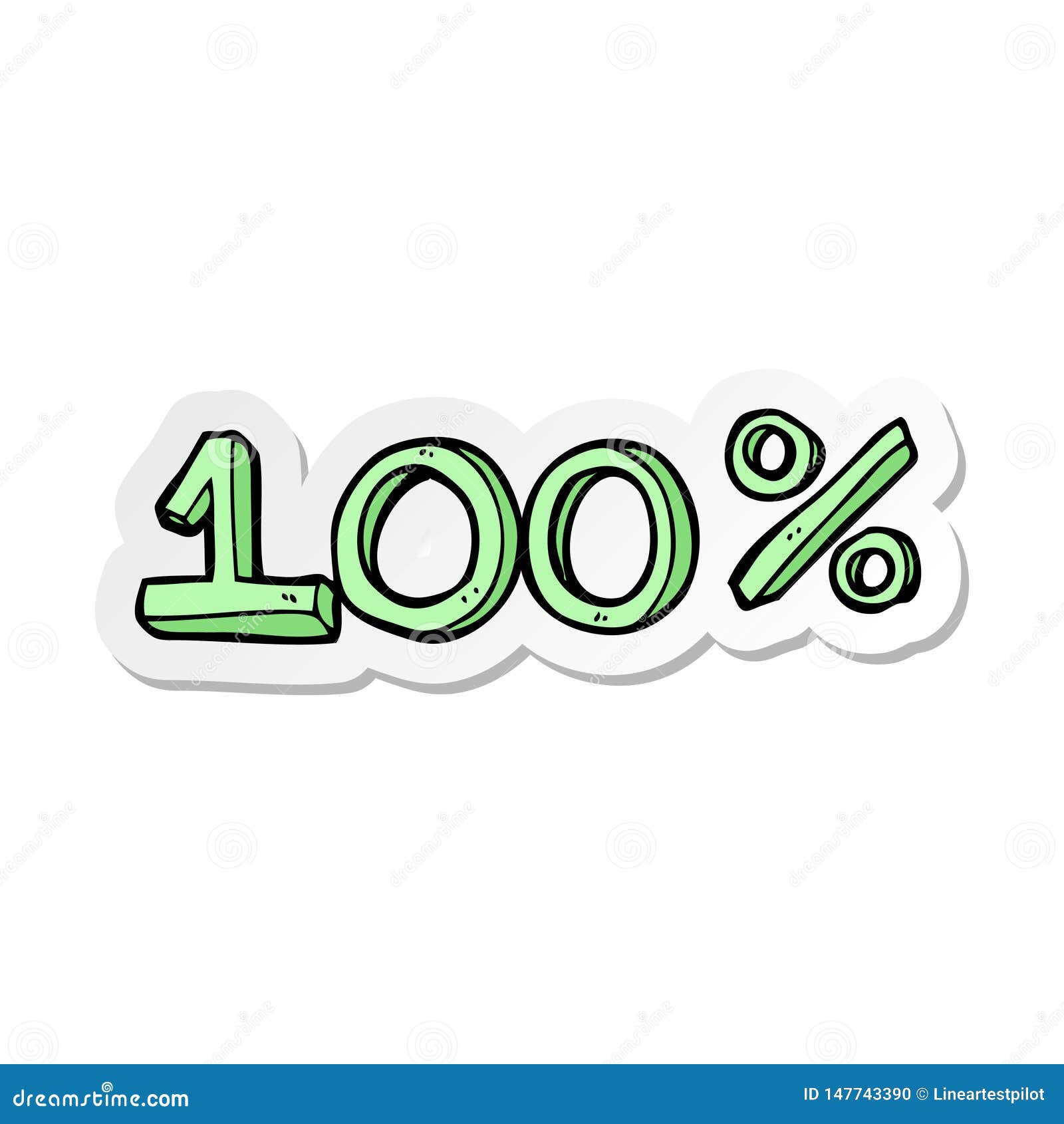 Sticker of a Cartoon 100 Sign Stock Vector - Illustration of word ...