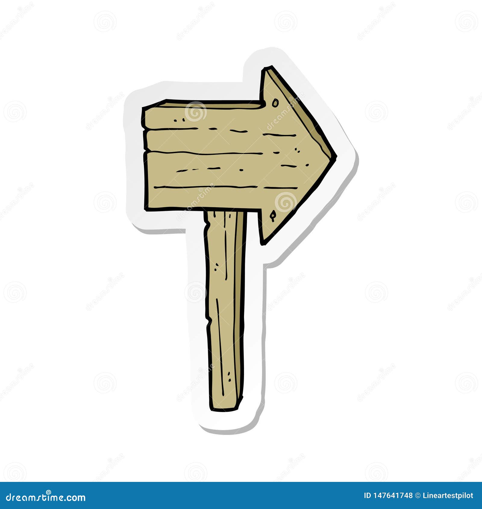 Sticker of a Cartoon Sign Post Stock Vector - Illustration of cartoon ...
