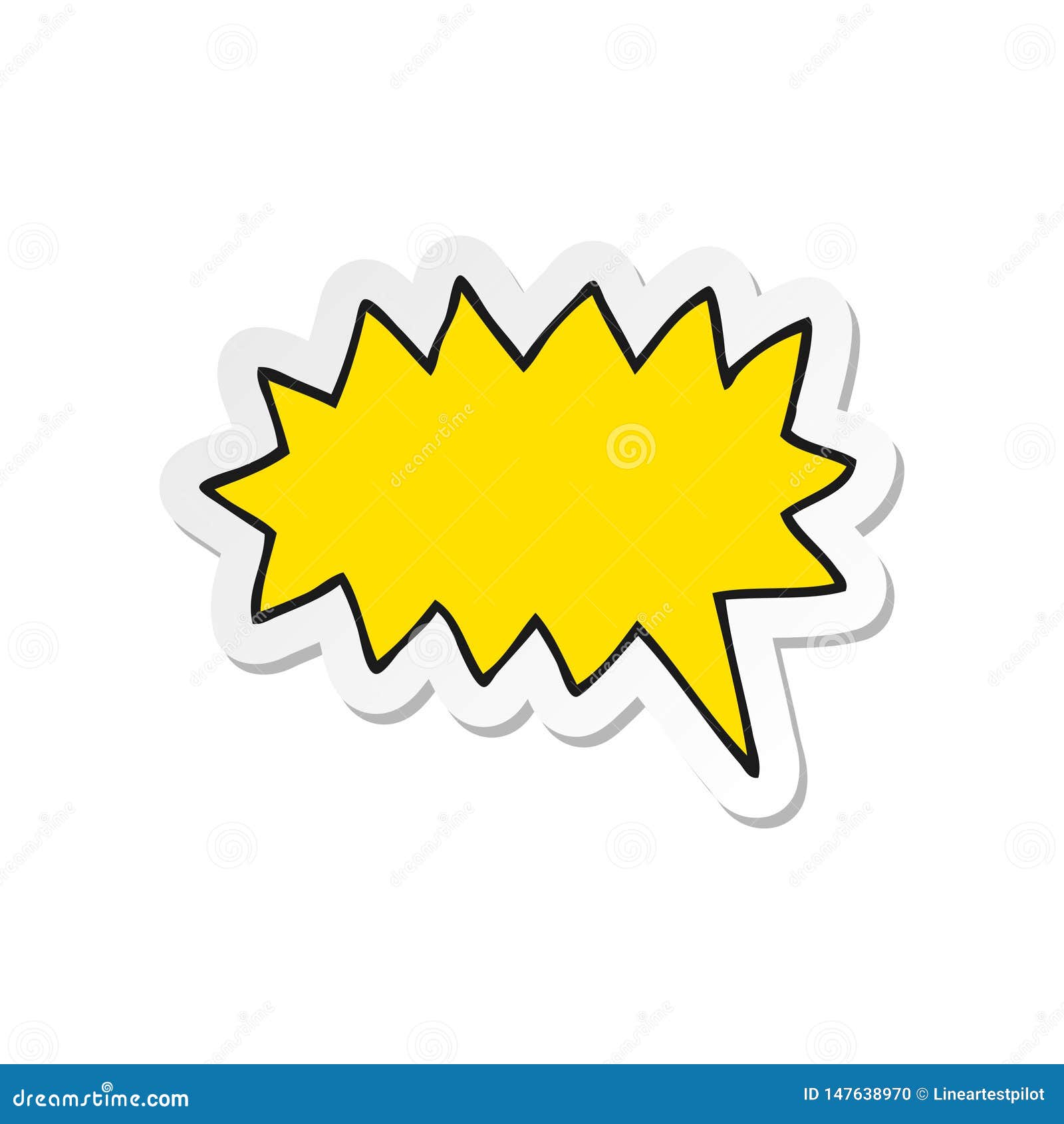 Sticker of a Cartoon Simple Shout Bubble Doodle Stock Vector ...