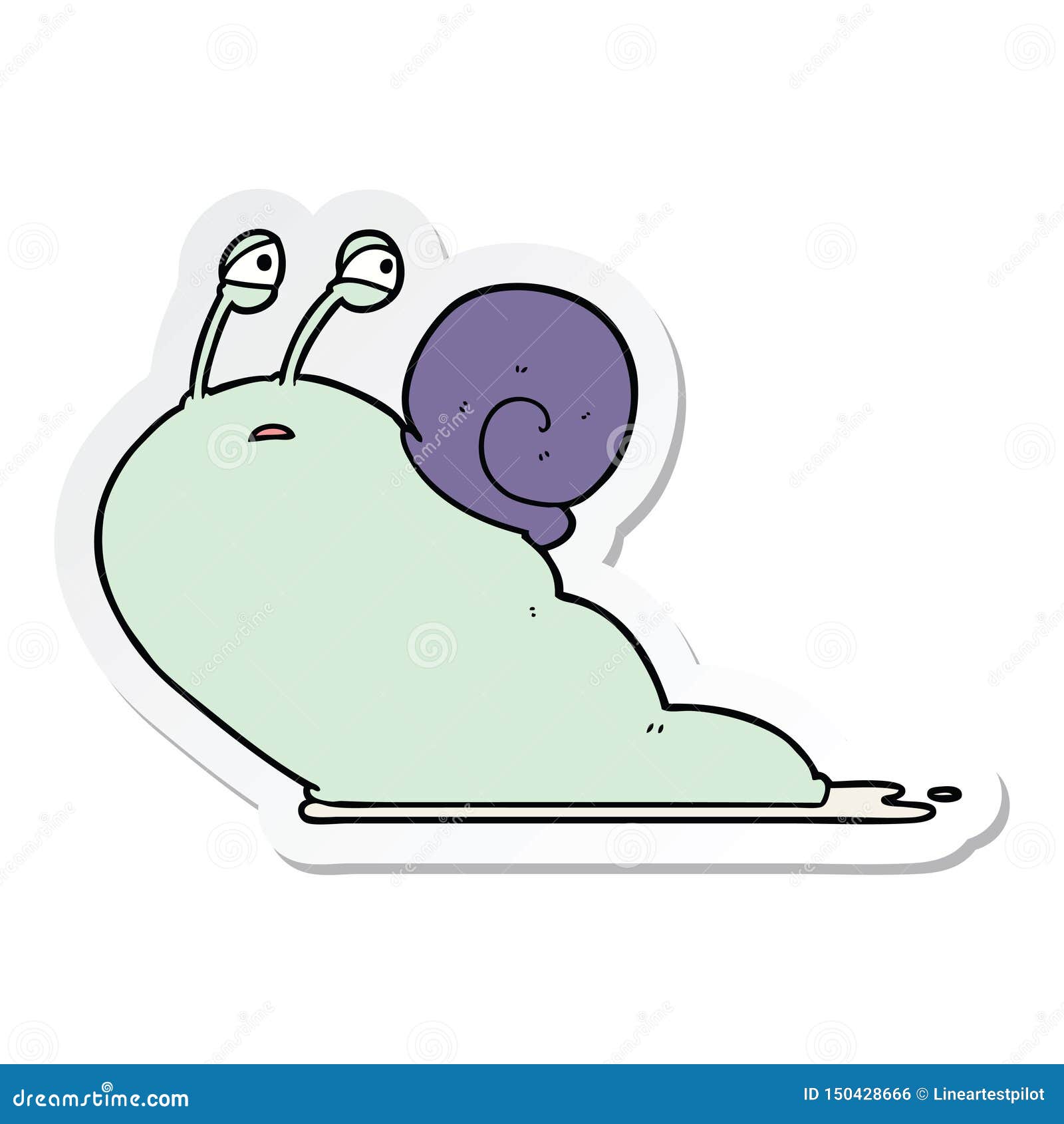 Sticker of a cartoon slug stock vector. Illustration of funny - 150428666