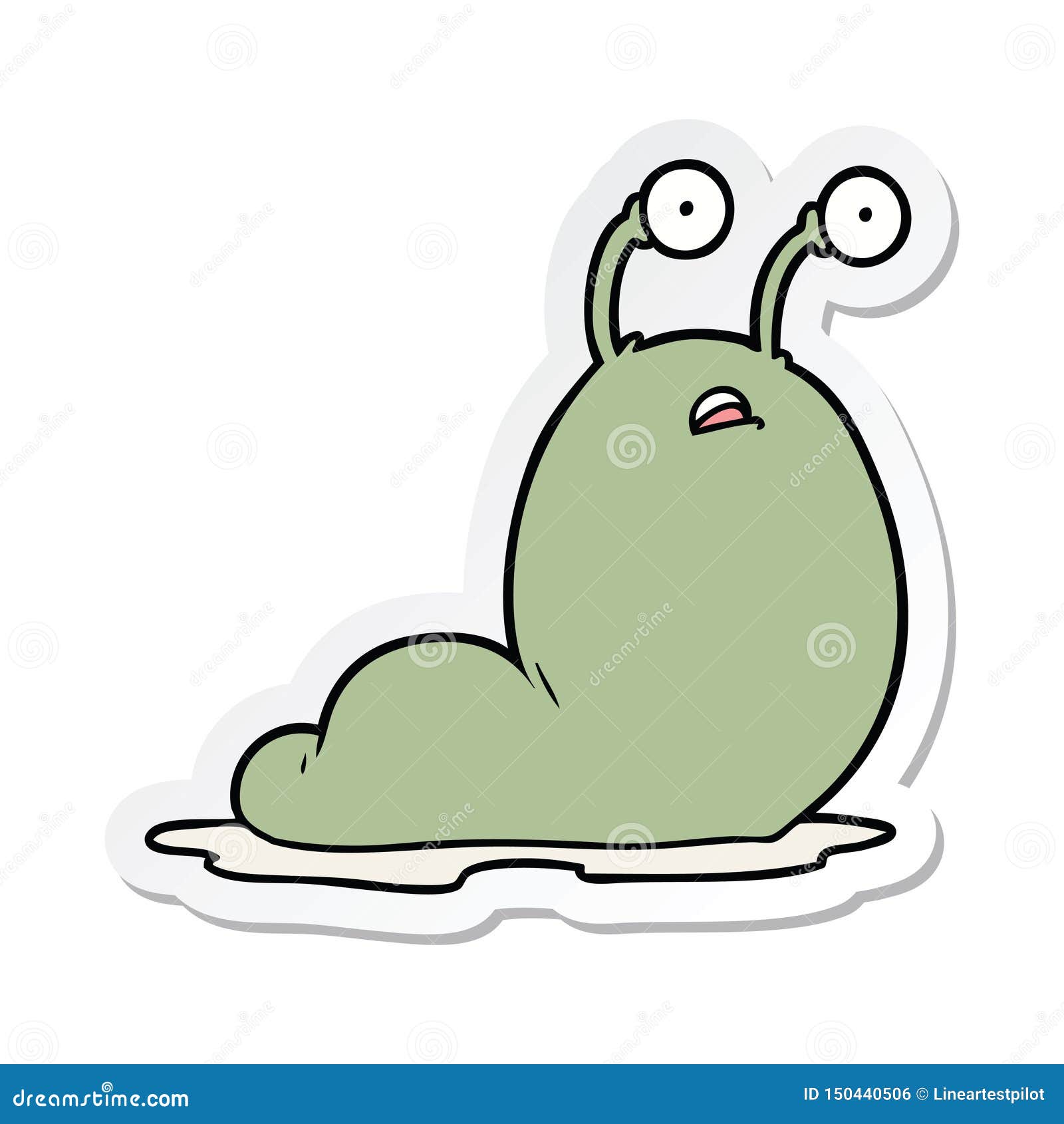 Sticker of a cartoon slug stock vector. Illustration of quirky - 150440506
