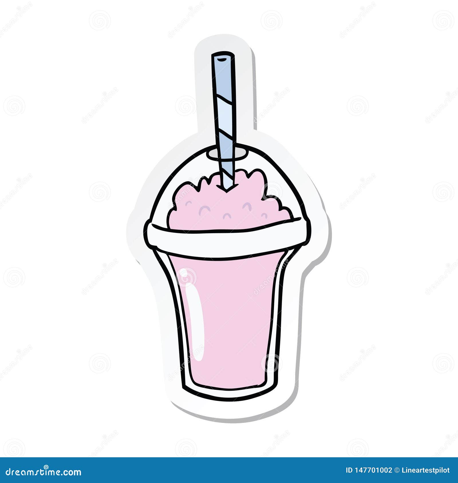 Sticker of a Cartoon Smoothie Stock Vector - Illustration of doodle ...