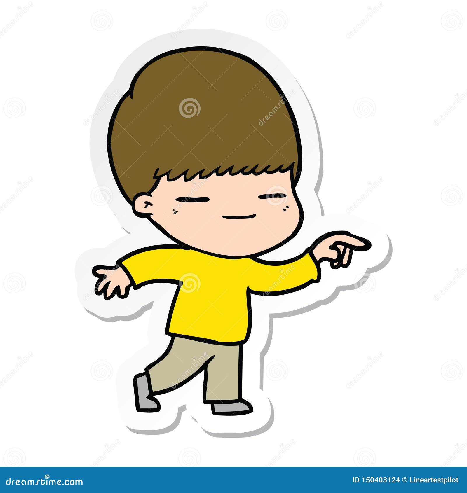 Sticker of a Cartoon Smug Boy Stock Vector - Illustration of smug ...