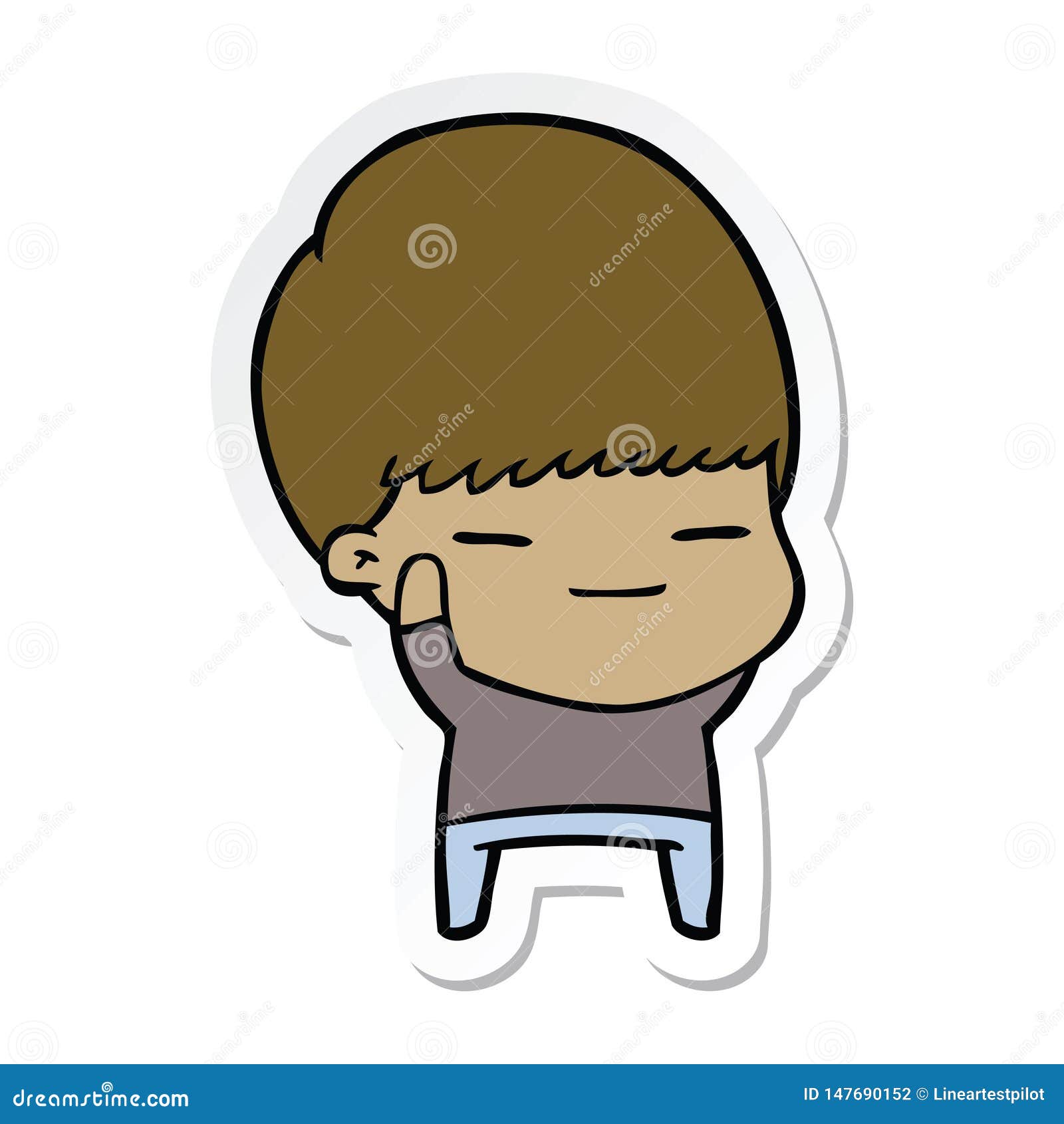 Sticker of a Cartoon Smug Boy Stock Vector - Illustration of label ...