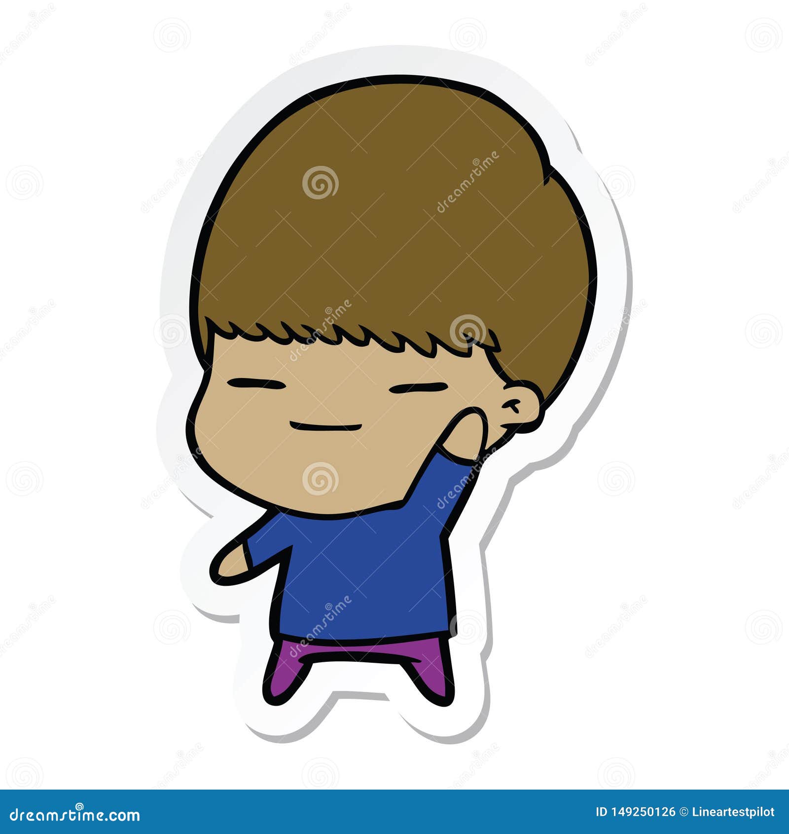 Sticker of a Cartoon Smug Boy Stock Vector - Illustration of sticker ...
