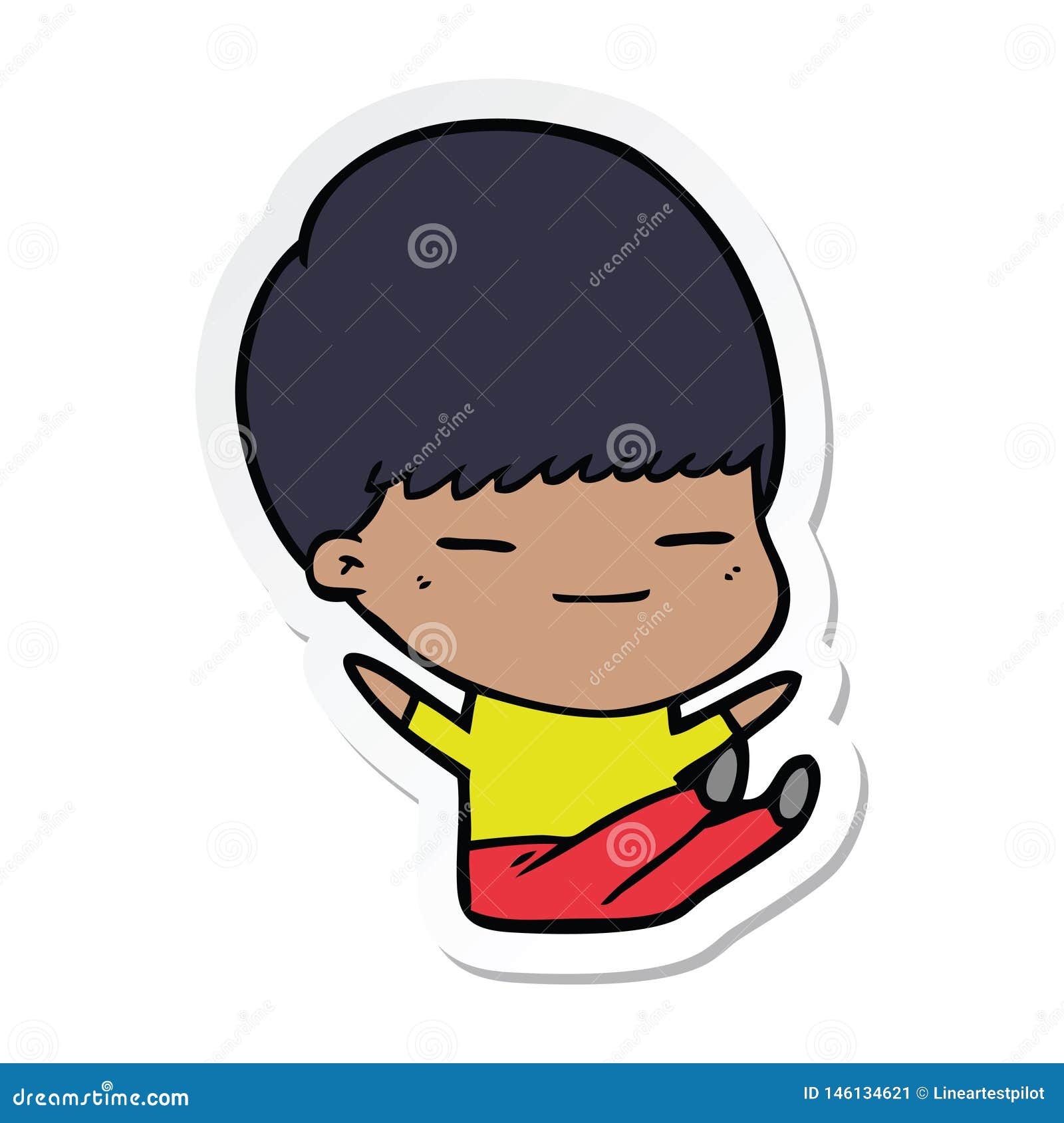 Sticker of a Cartoon Smug Boy Stock Vector - Illustration of funny ...