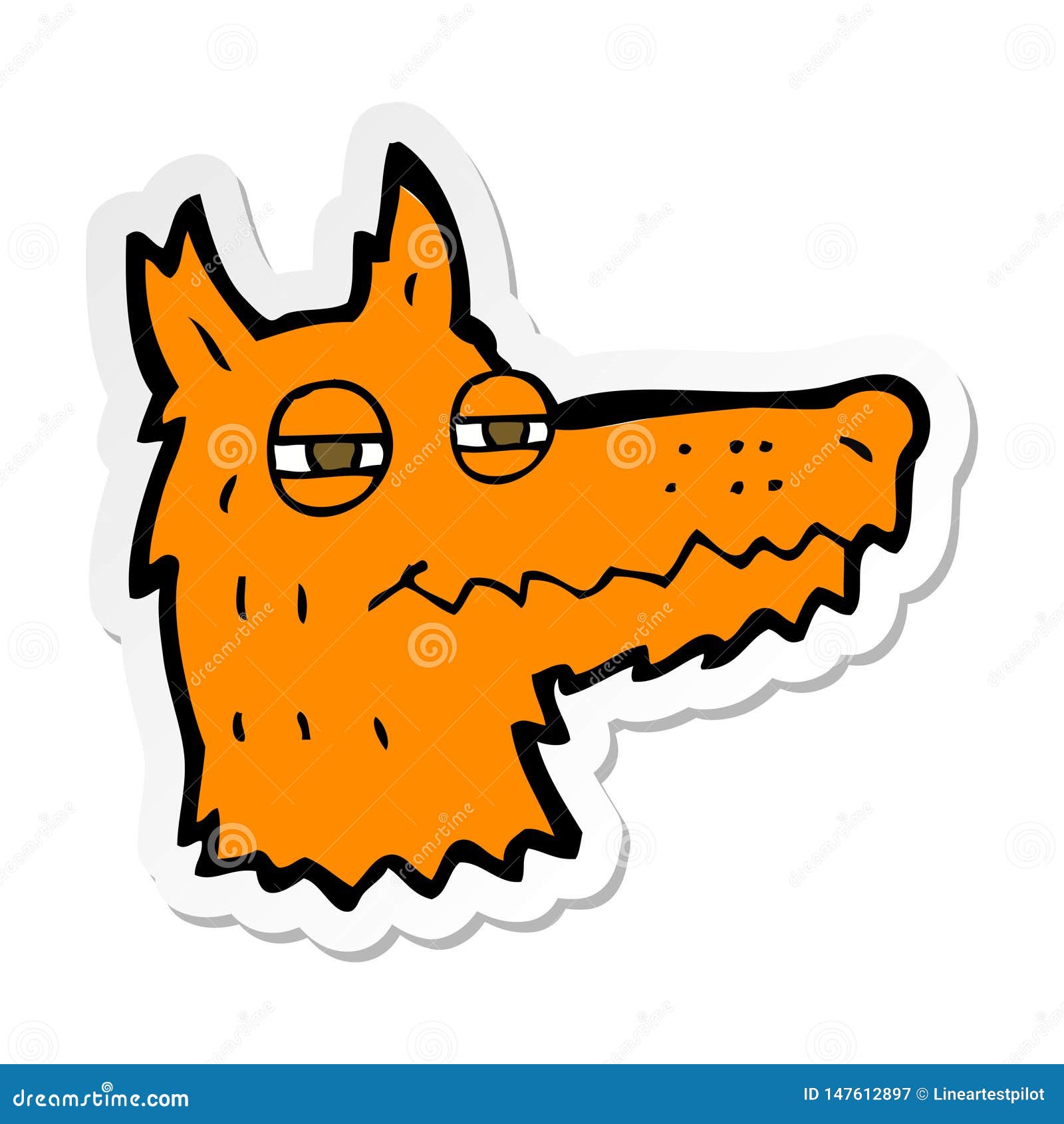 Sticker of a Cartoon Smug Fox Face Stock Vector - Illustration of ...