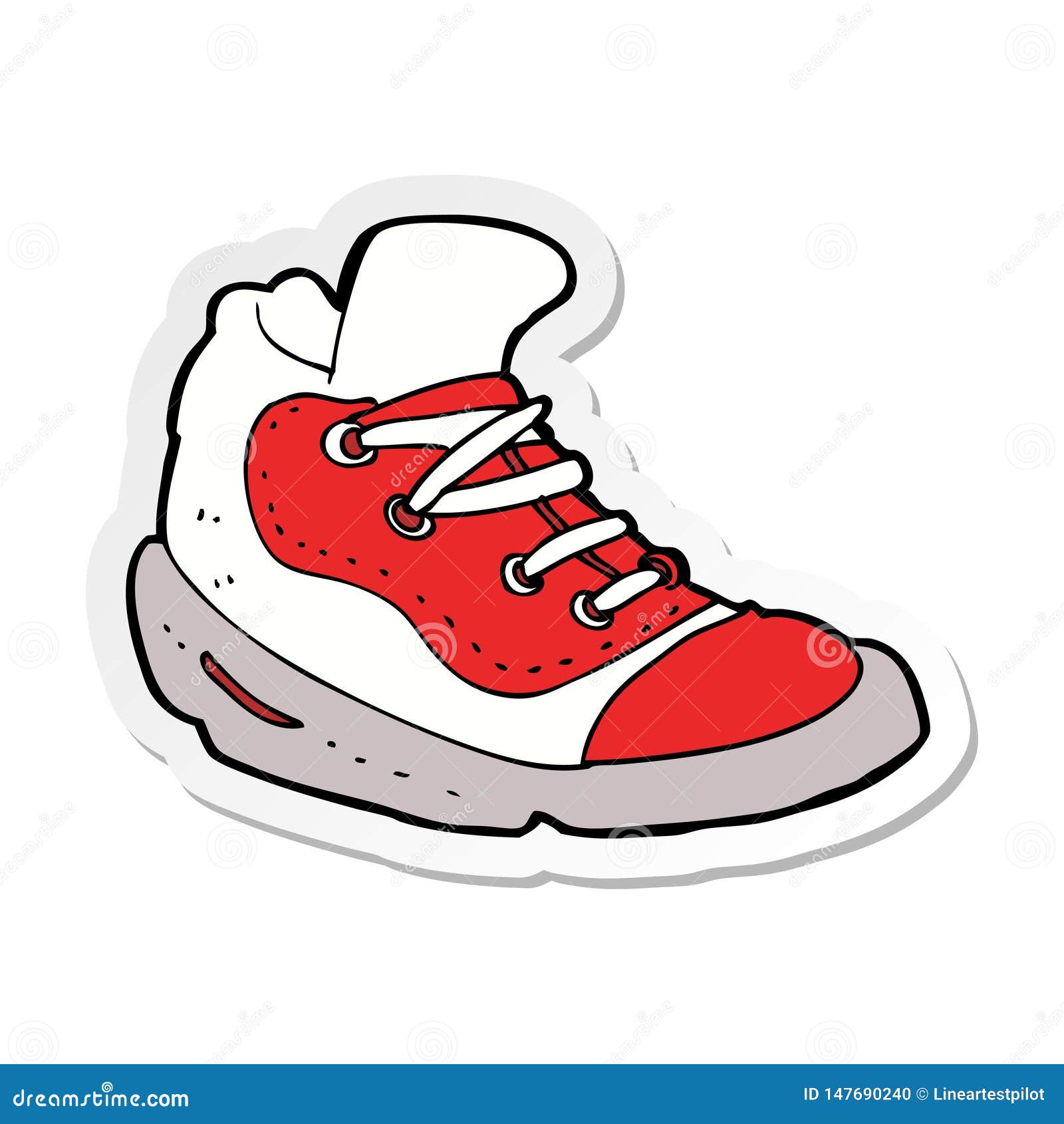 Sticker of a Cartoon Sneaker Stock Vector - Illustration of doodle ...