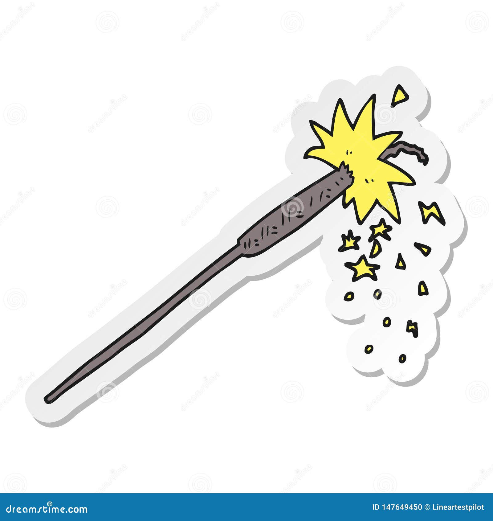 Sticker of a Cartoon Sparkler Stock Vector - Illustration of sticker ...