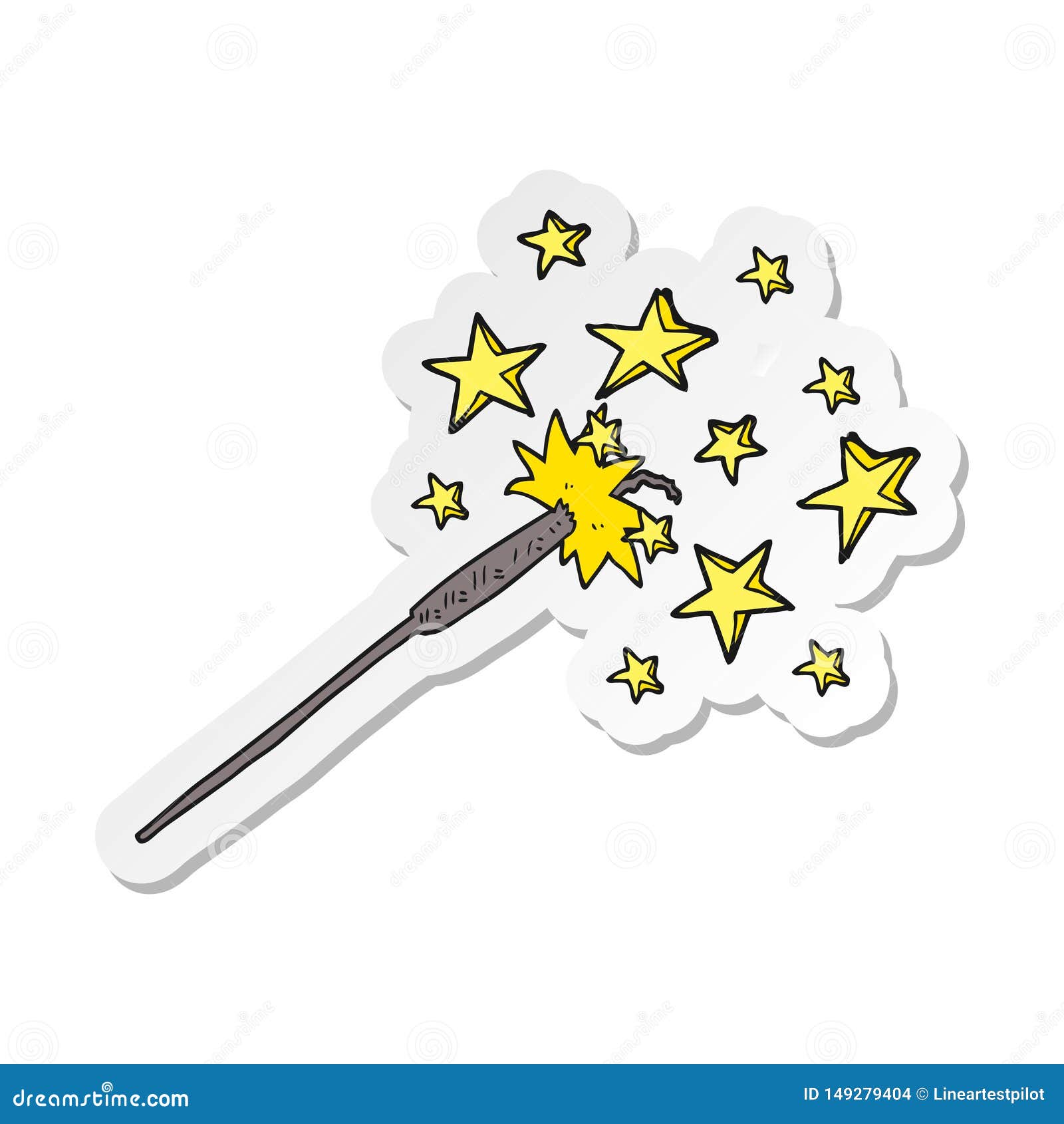 Sticker of a Cartoon Sparkler Stock Vector - Illustration of freehand ...