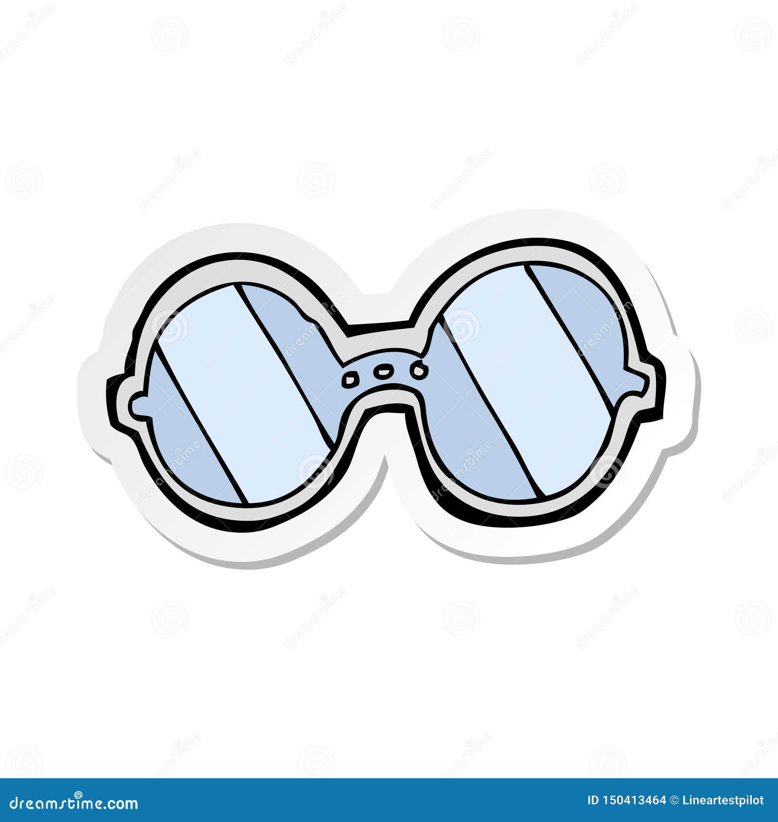 Sticker of a Cartoon Spectacles Stock Vector - Illustration of drawing ...