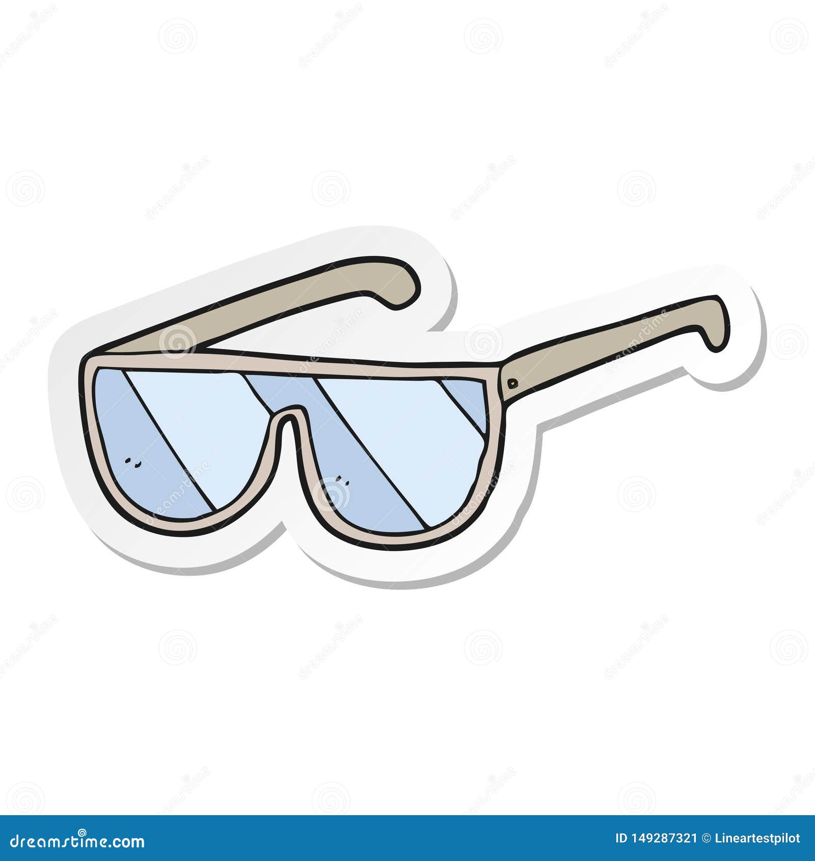 Sticker of a Cartoon Spectacles Stock Vector - Illustration of retro ...