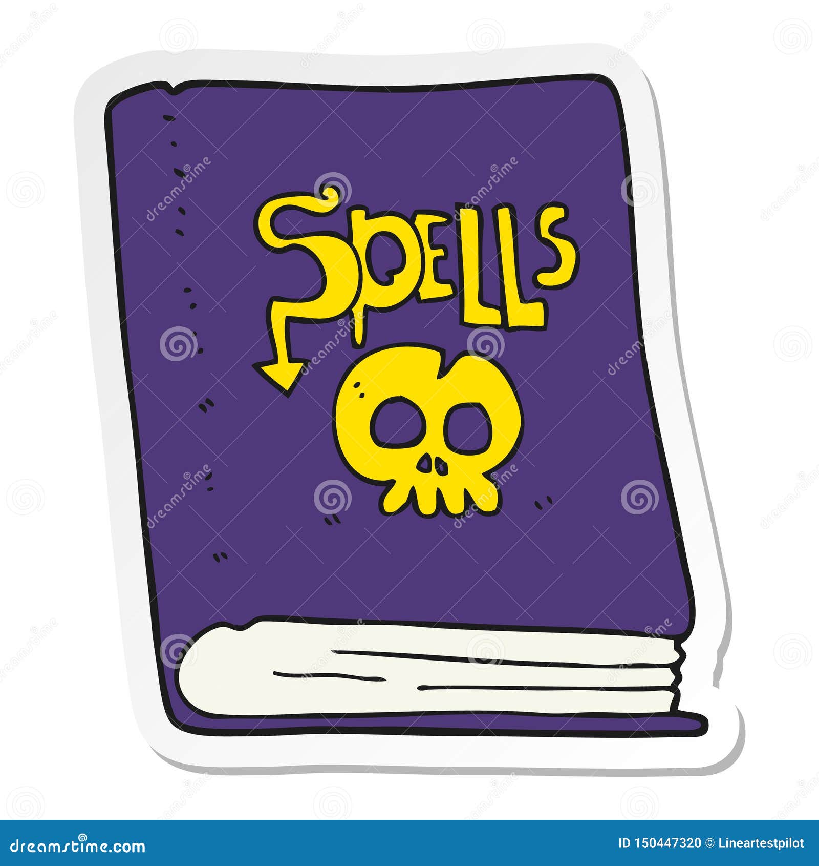 Sticker of a Cartoon Spell Book Stock Vector - Illustration of ...