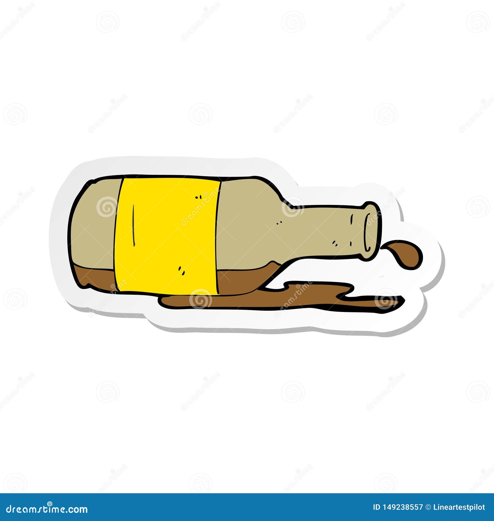 Sticker of a Cartoon Spilled Beer Stock Vector - Illustration of quirky ...