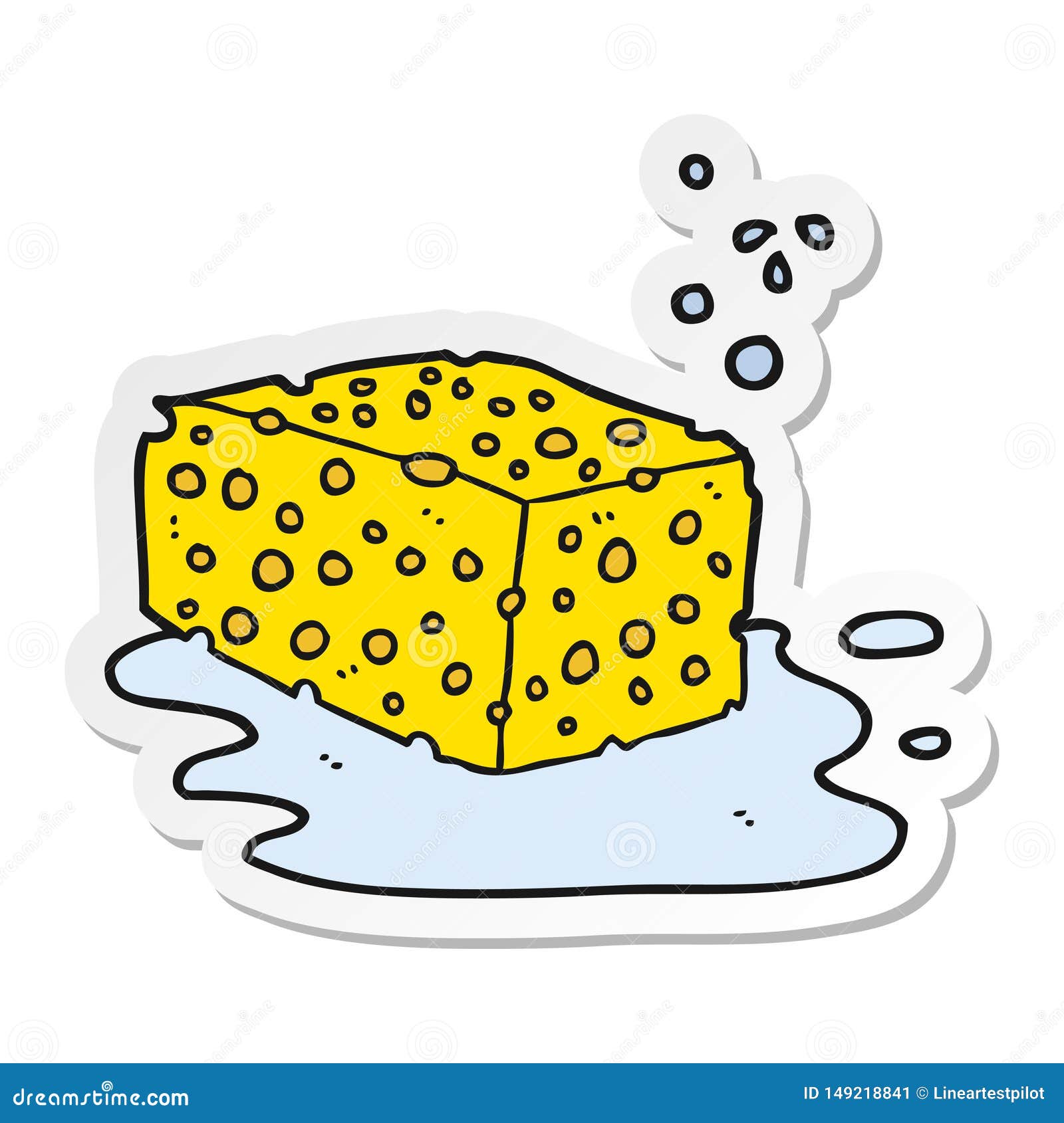 Sticker of a Cartoon Sponge Stock Vector - Illustration of cleaning ...