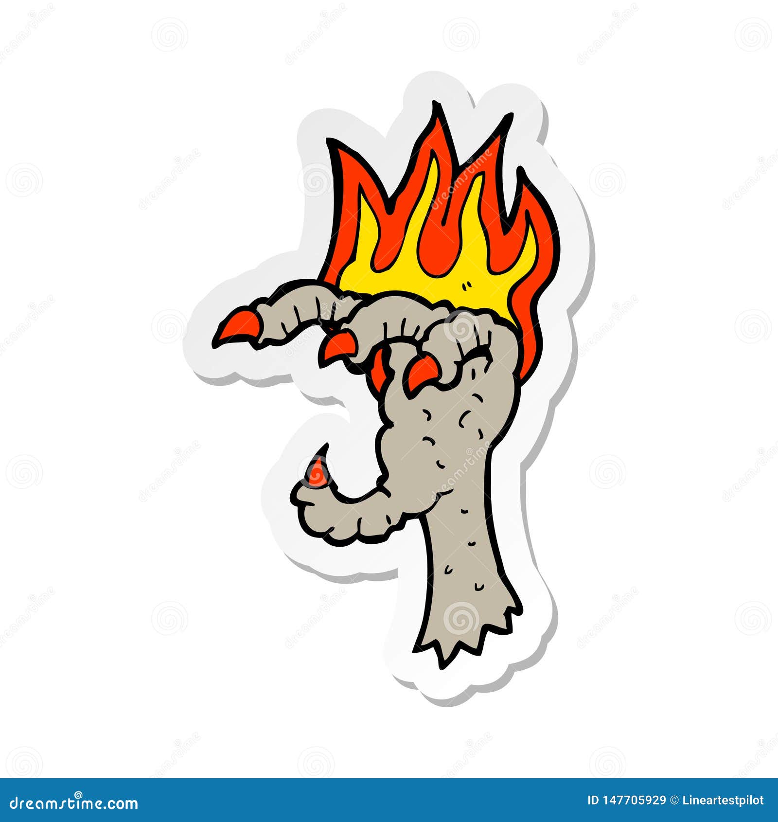 Sticker of a Cartoon Spooky Claw Stock Vector - Illustration of clip ...