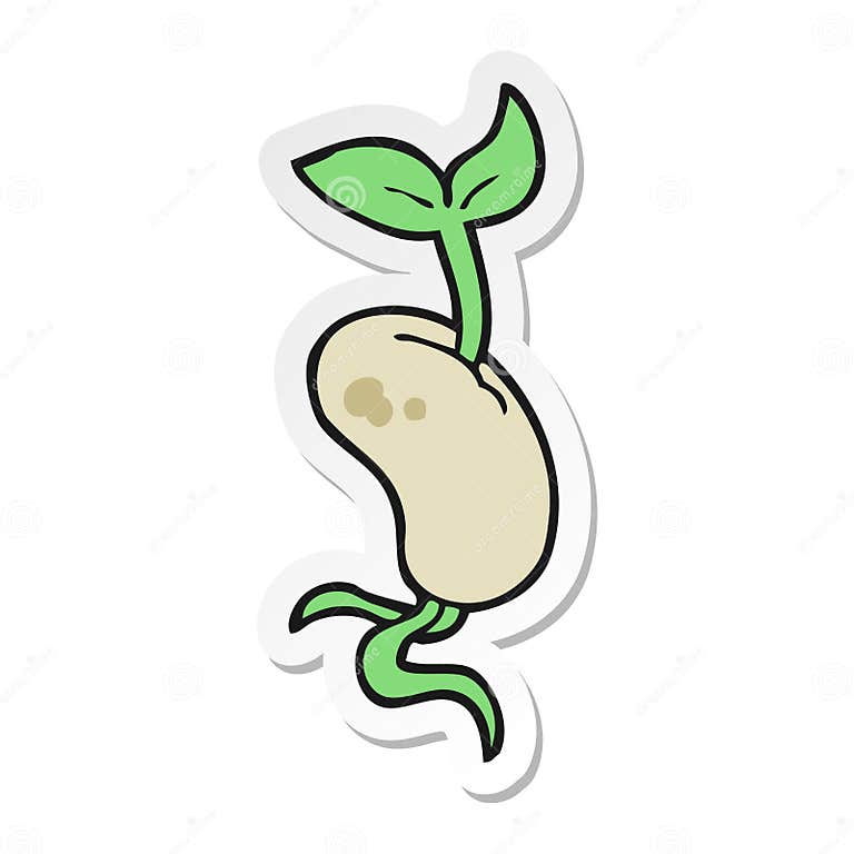 Sticker of a Cartoon Sprouting Seed Stock Vector - Illustration of icon ...