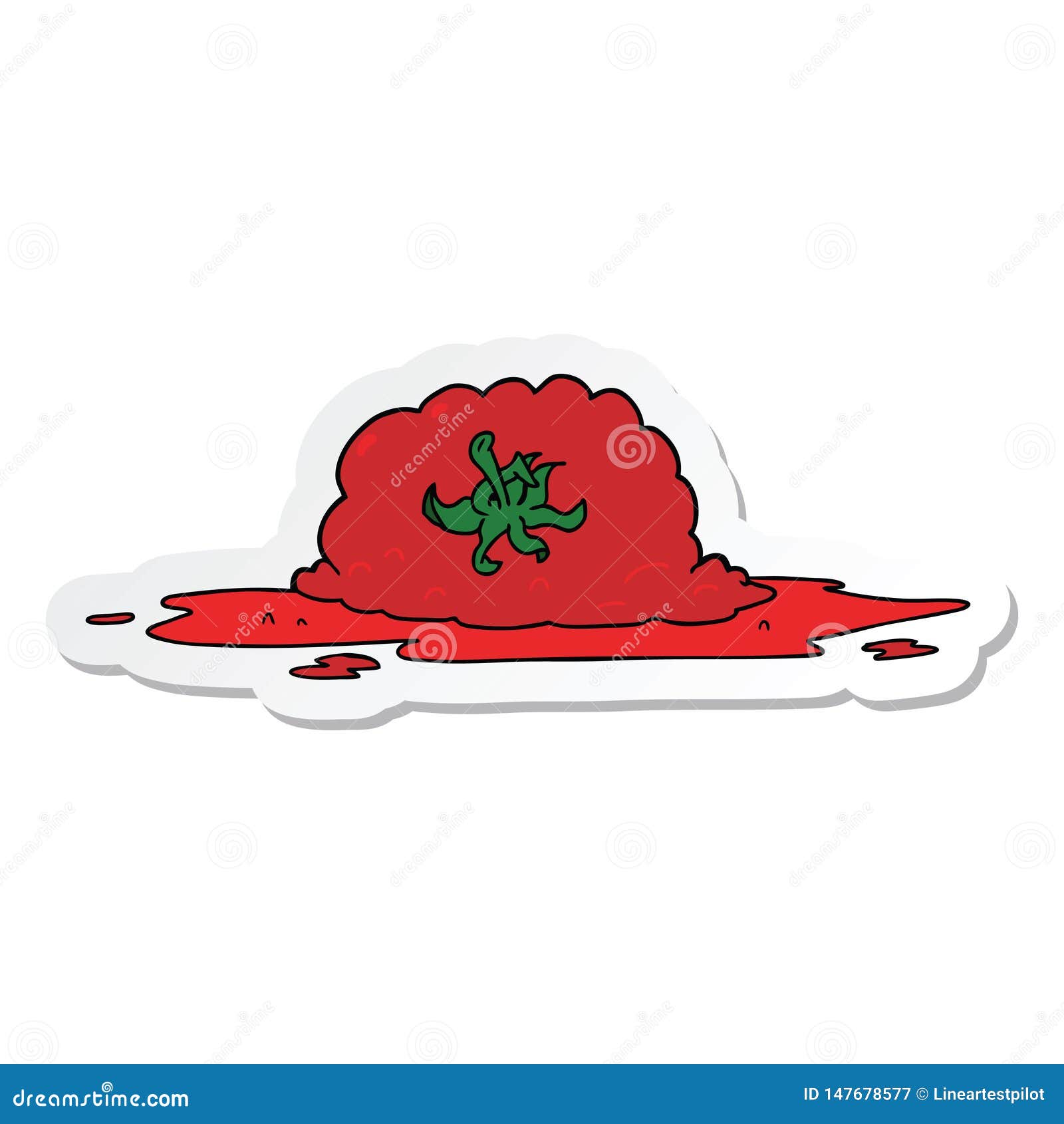 Sticker of a Cartoon Squashed Tomato Stock Vector - Illustration of ...