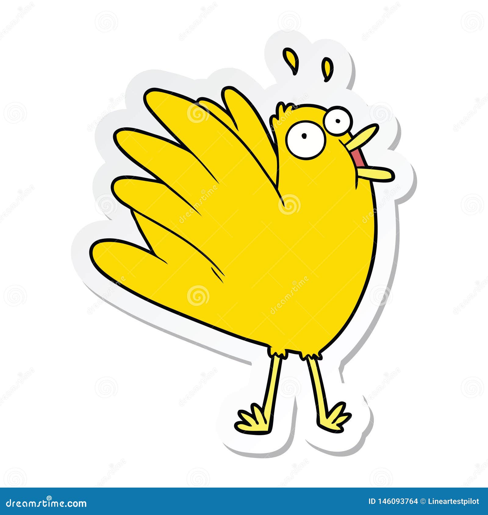 Sticker of a Cartoon Squawking Bird Stock Vector - Illustration of bird ...