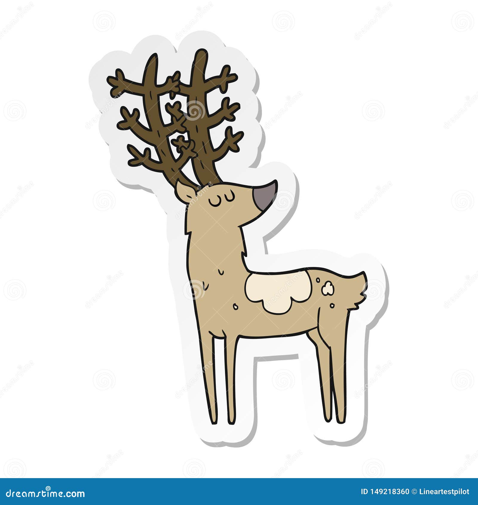 Sticker of a cartoon stag stock vector. Illustration of sign - 149218360