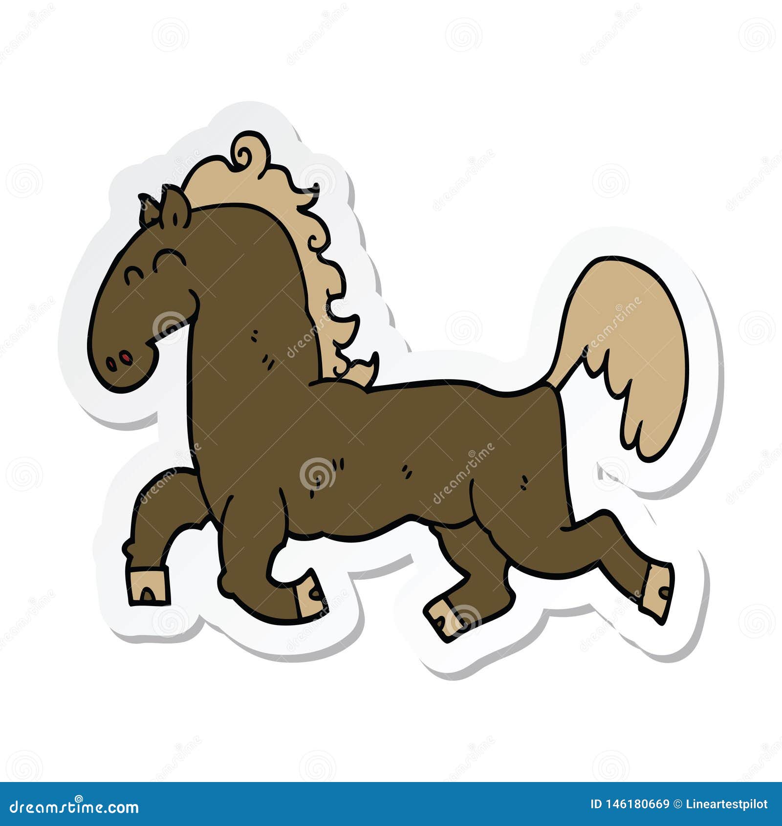 Sticker of a Cartoon Stallion Stock Vector - Illustration of character ...