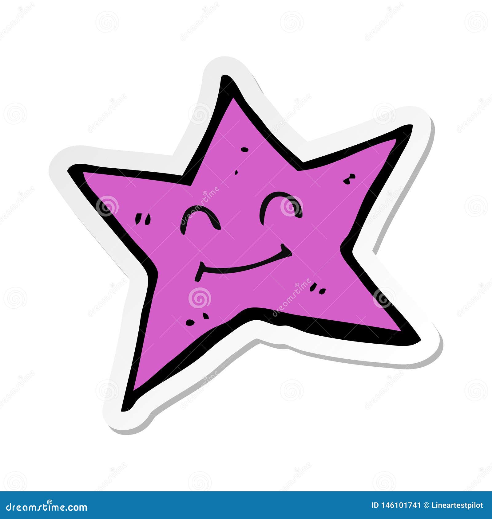 Sticker of a Cartoon Star Character Stock Vector - Illustration of ...