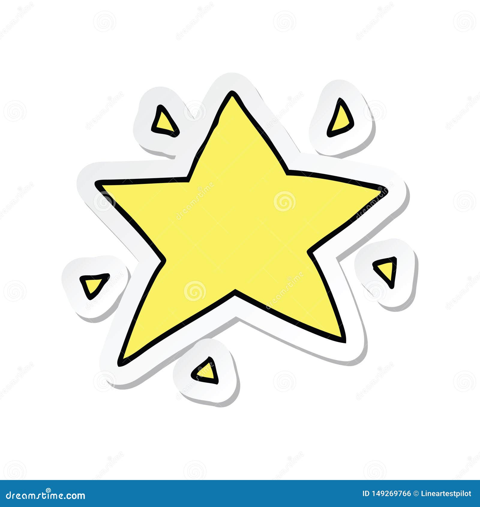 Sticker of a cartoon star stock vector. Illustration of doodle - 149269766