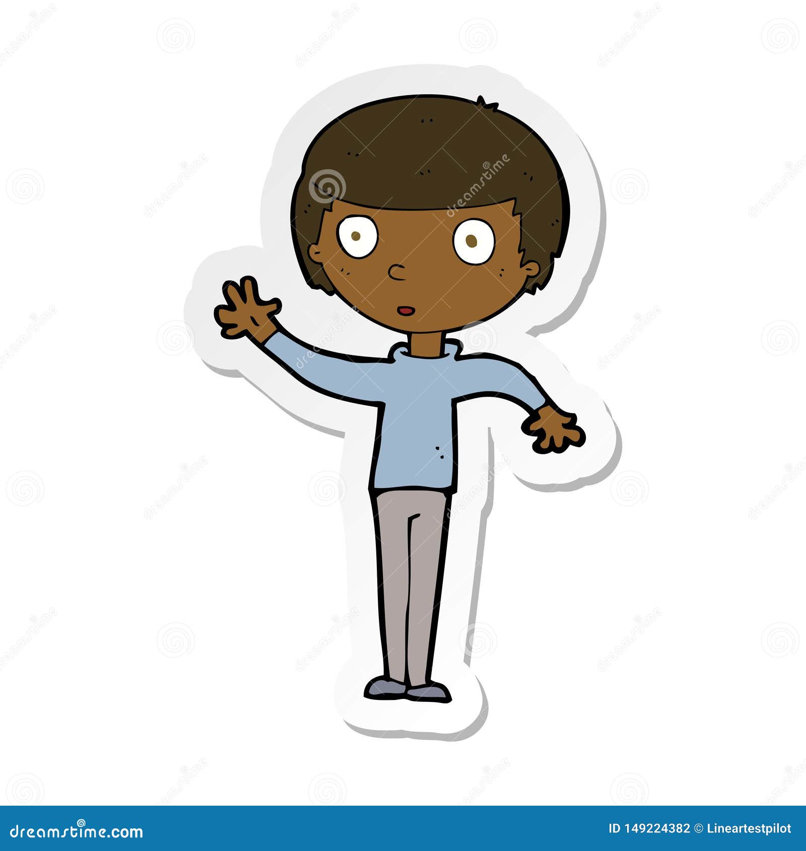 Sticker of a Cartoon Staring Boy Stock Vector - Illustration of quirky ...