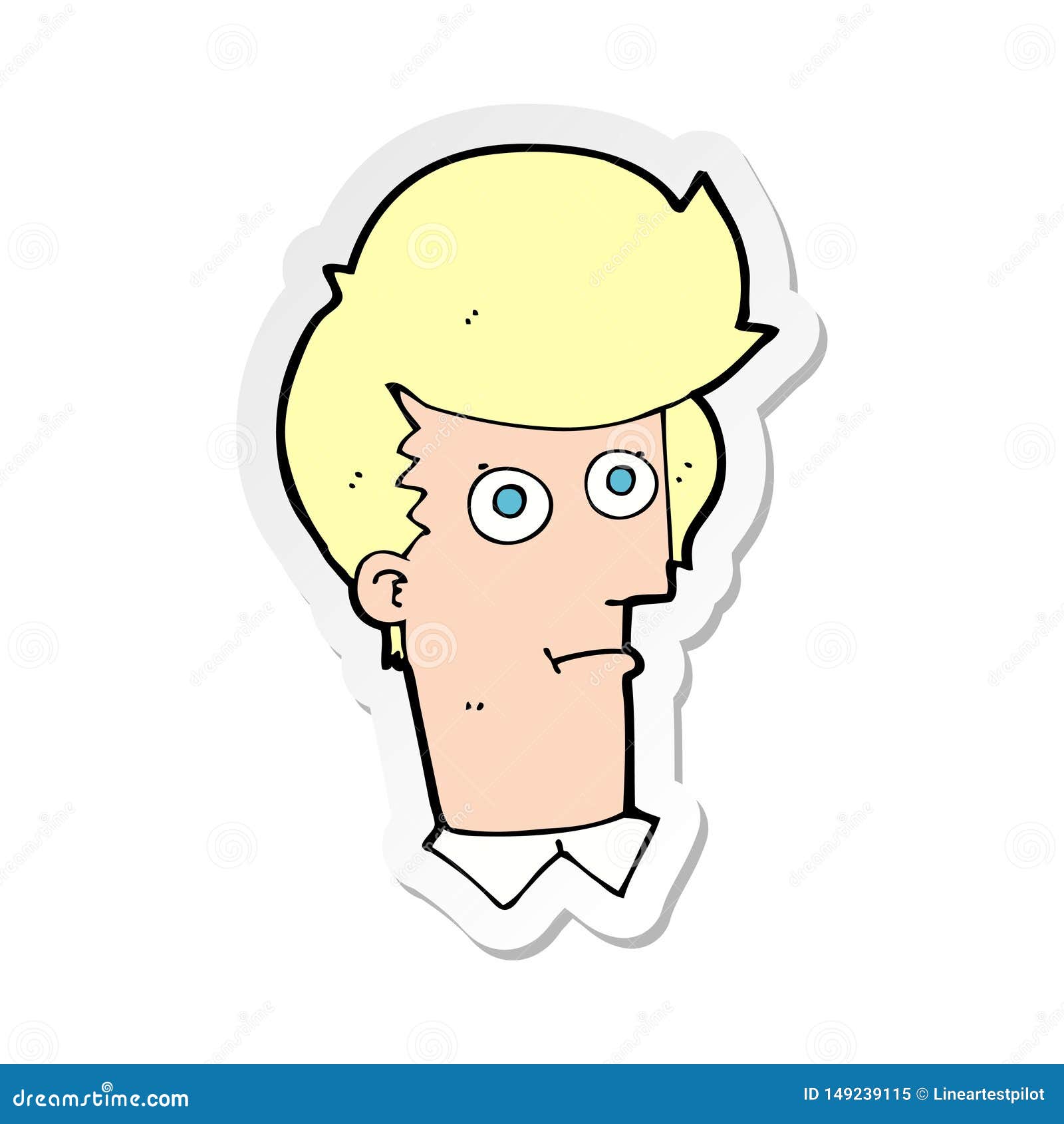 Sticker of a Cartoon Staring Face Stock Vector - Illustration of ...