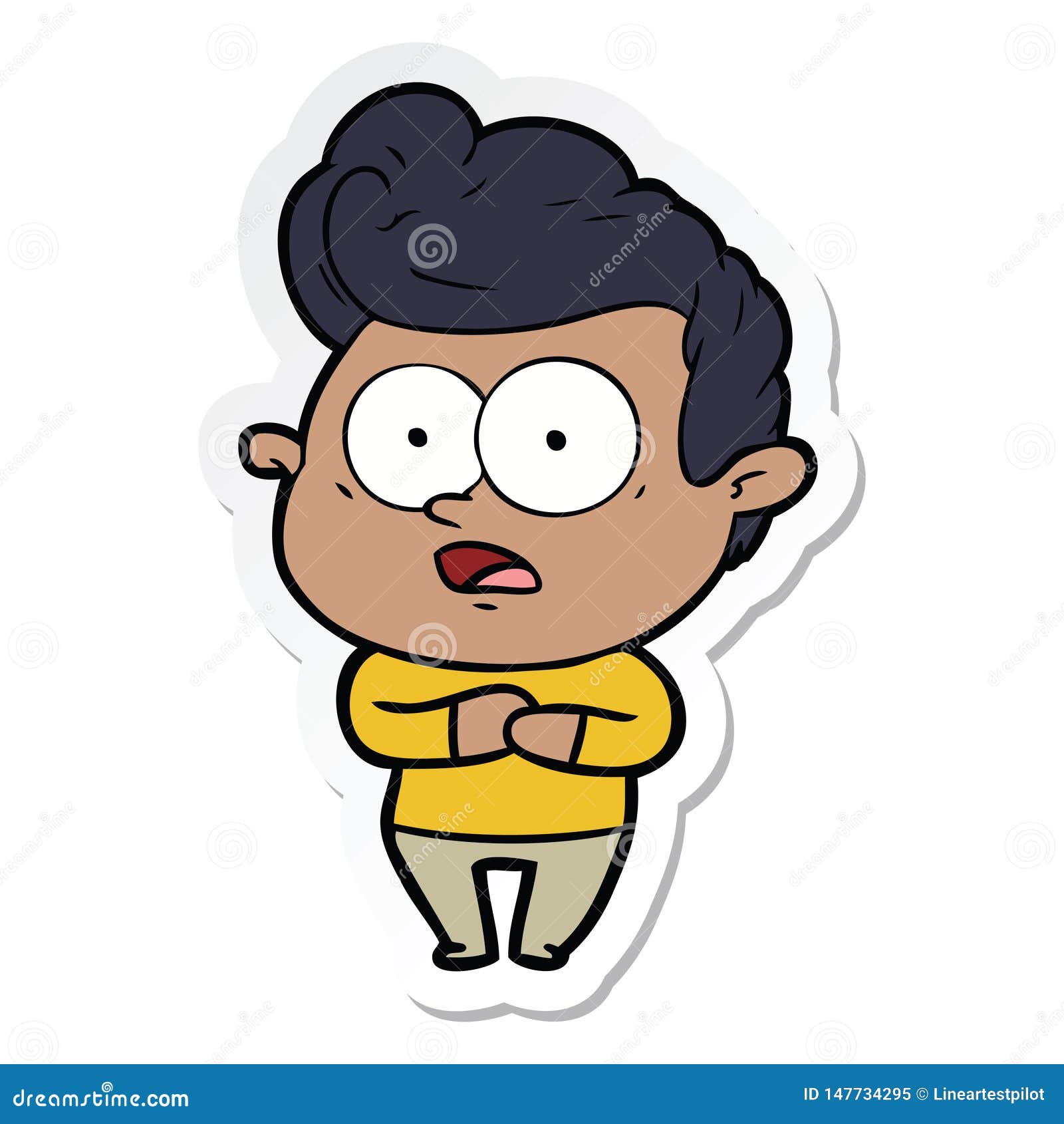 Sticker of a Cartoon Staring Man Stock Vector - Illustration of icon ...