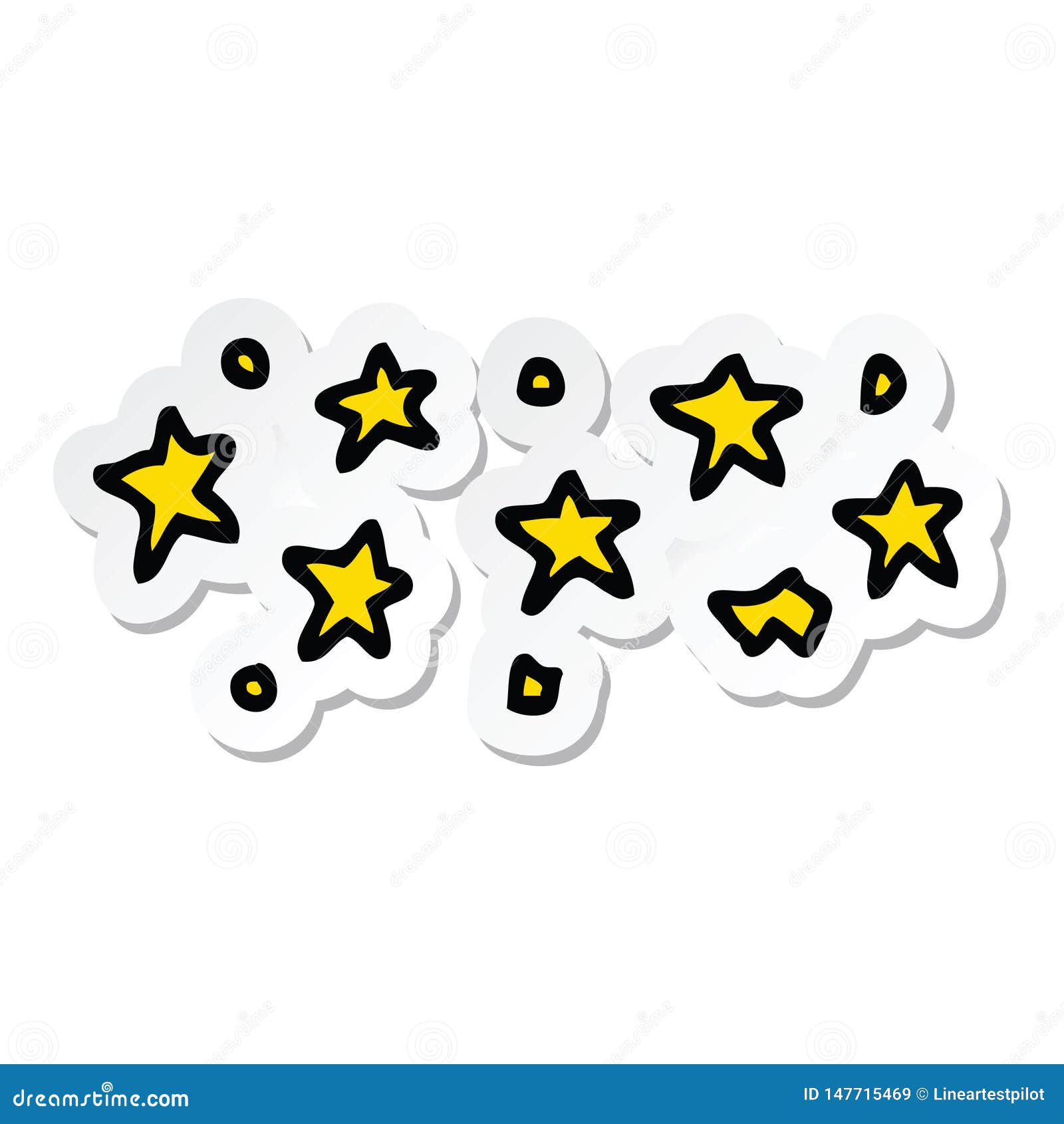 Sticker of a cartoon stars stock vector. Illustration of stick - 147715469